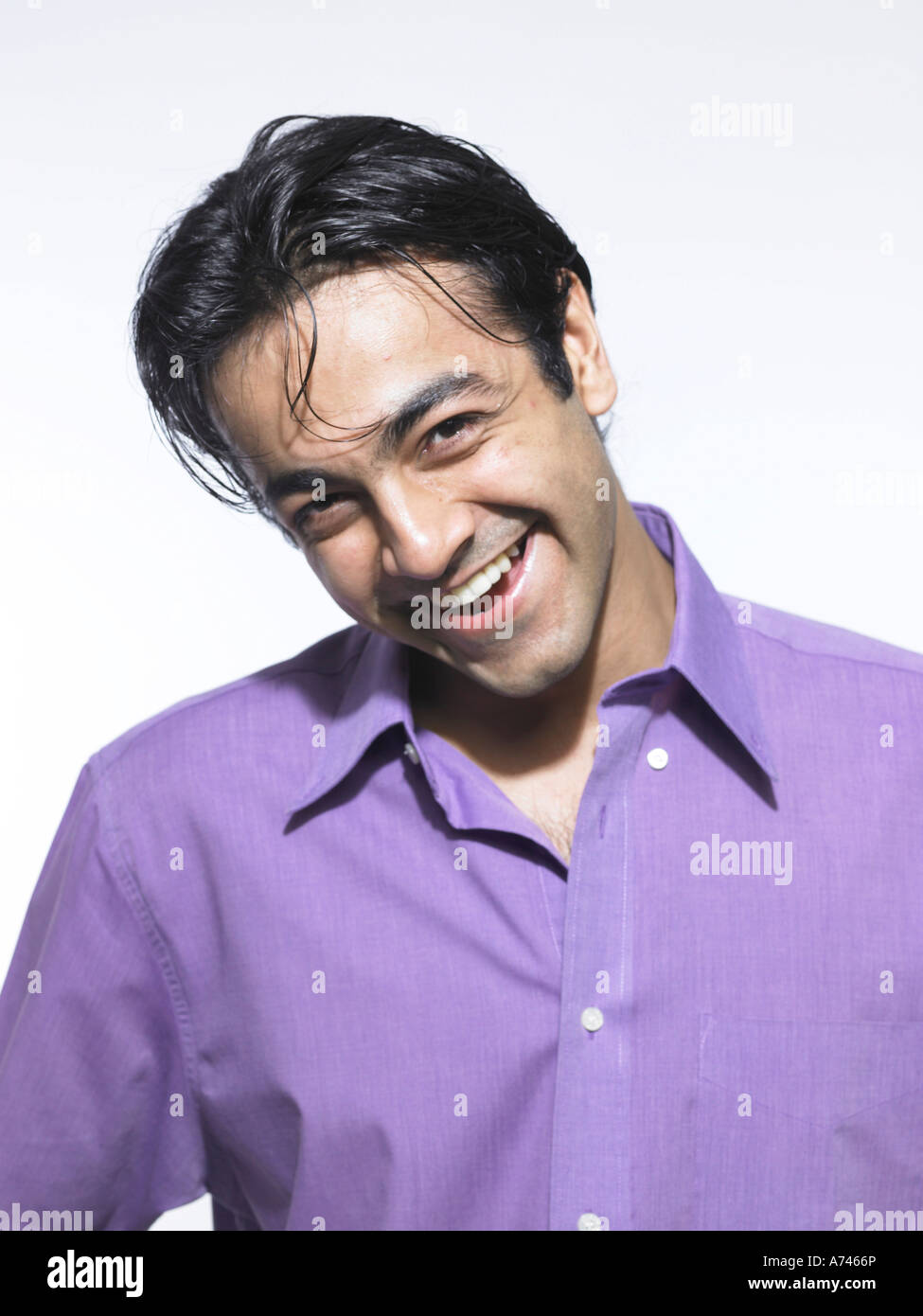 VDA 201944 Close up of South Asian Indian man showing smiley facial ...