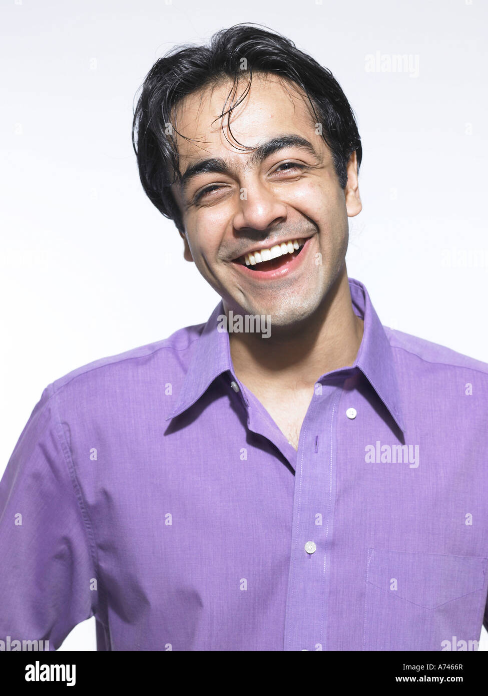 VDA 201945 Close up of South Asian Indian man showing smiley facial ...