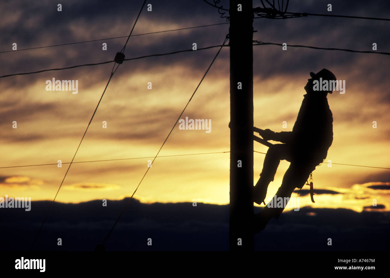 Lineman Silhouette High Resolution Stock Photography and Images - Alamy