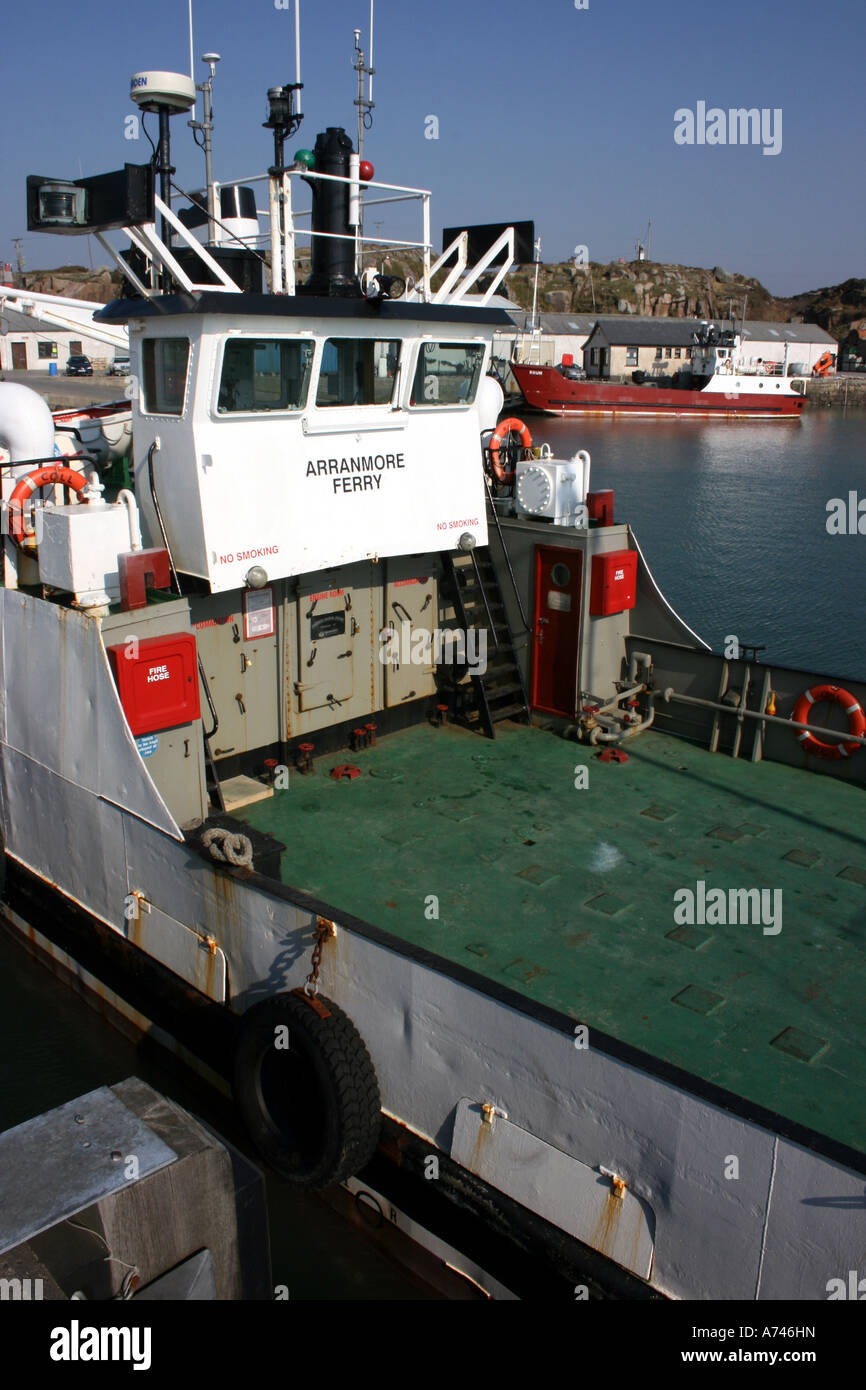 Ship moored in Burtonport harbour, County Donegal, Republic of Ireland ...