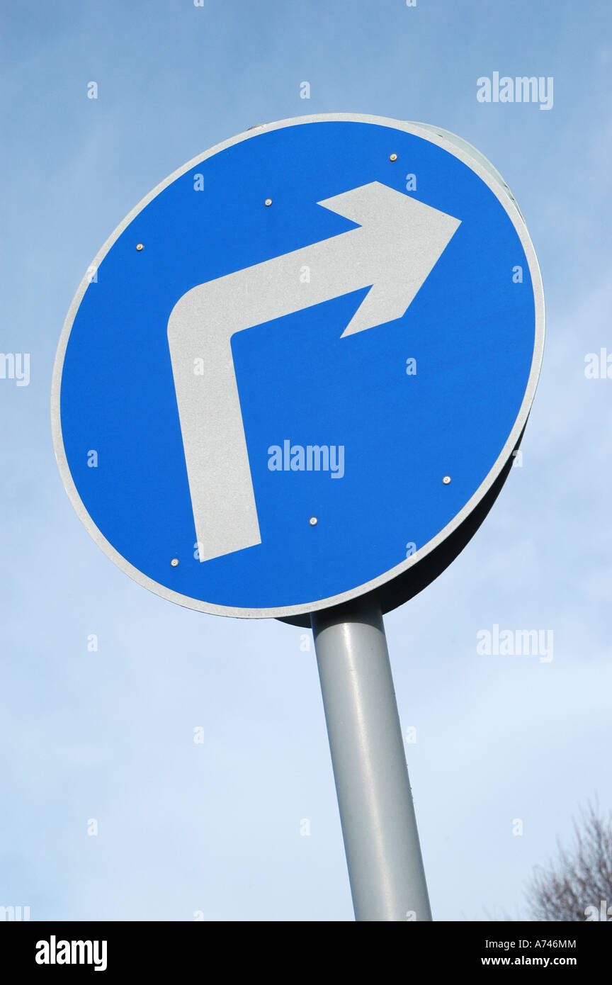 One way road sign in the uk Stock Photo - Alamy