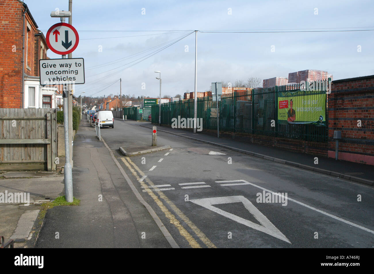 Traffic calming measures to slow down vehicles in a town centre in the ...