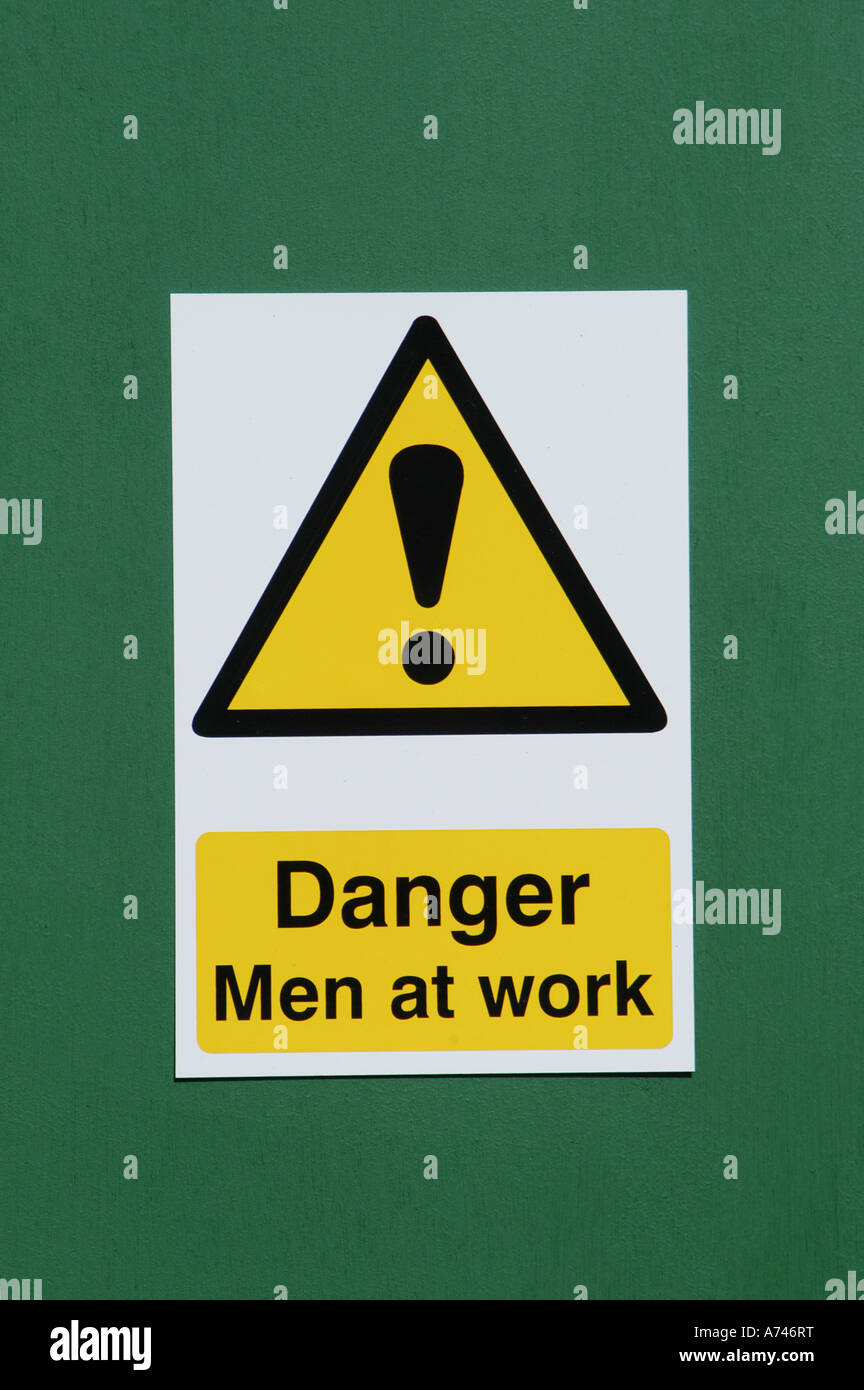 Danger men at work sign hi-res stock photography and images - Alamy
