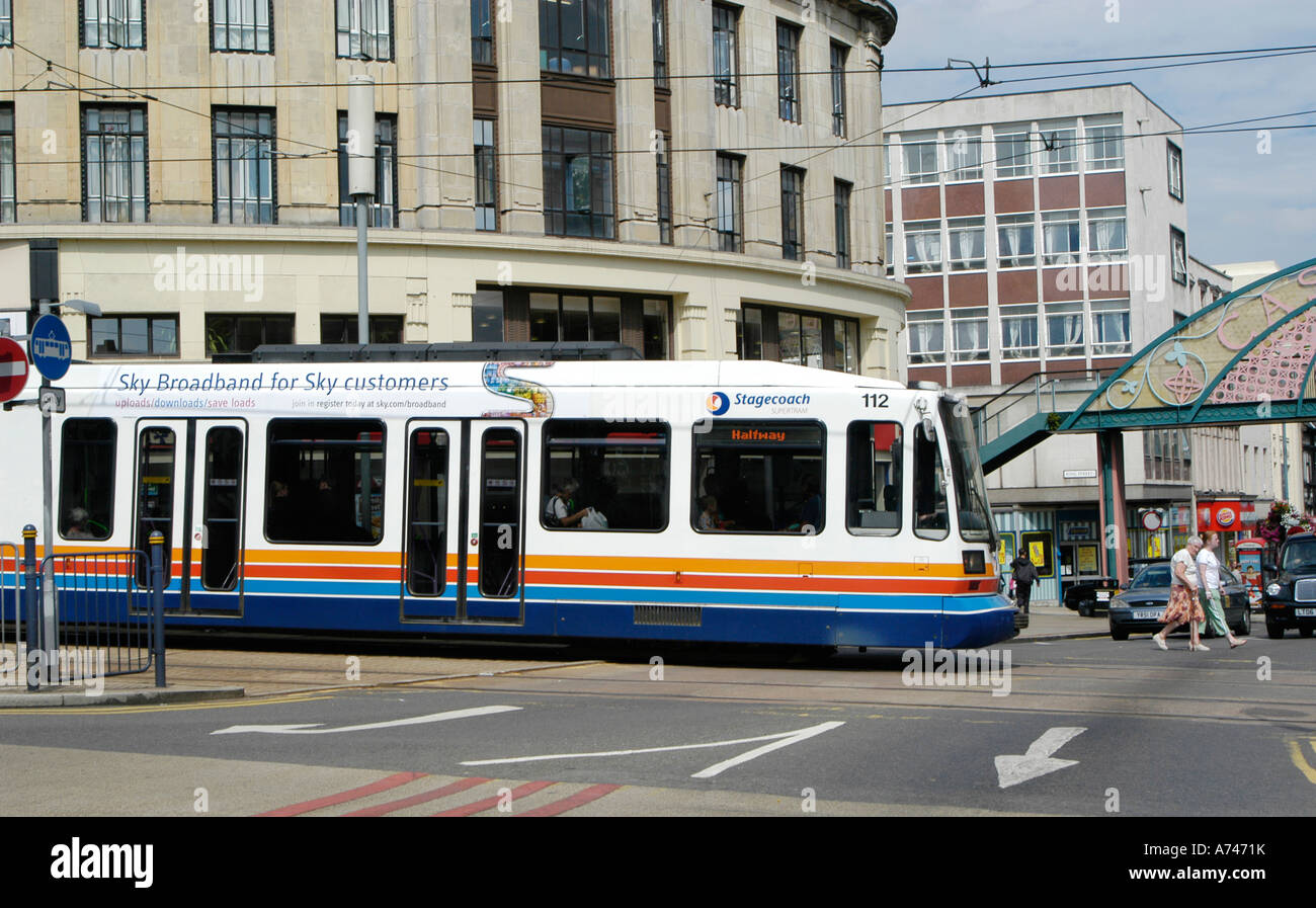 Stagecoach Supertram in Sheffield city centre in the UK Stock Photo - Alamy