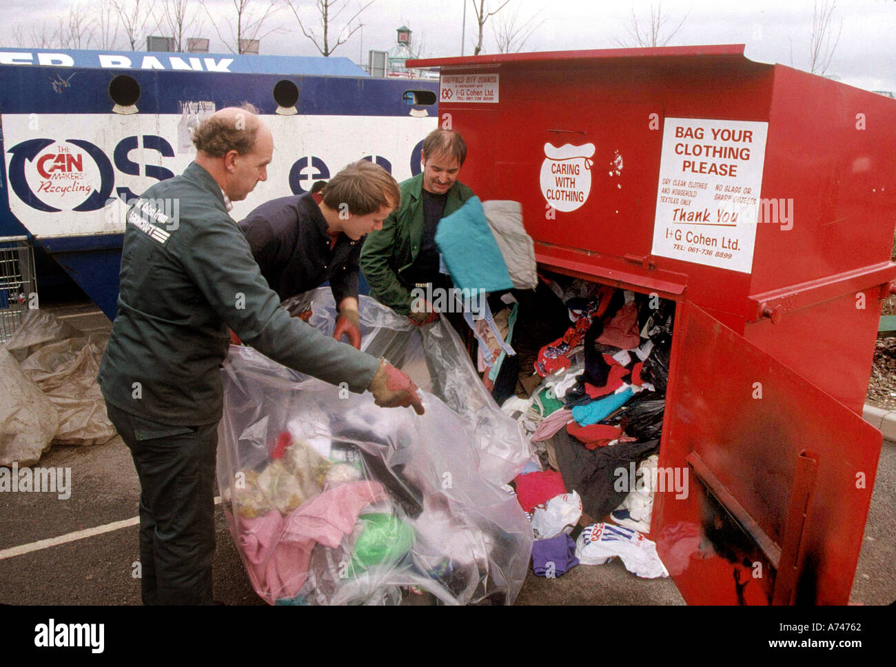Recycling Service Collecting Clothing Stock Photo - Alamy