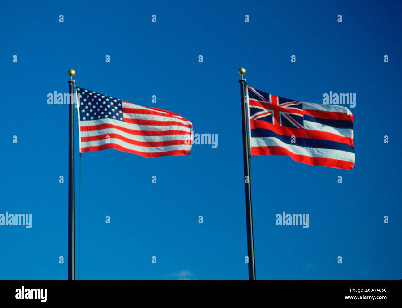 American and hawaiian state flags hi-res stock photography and images ...