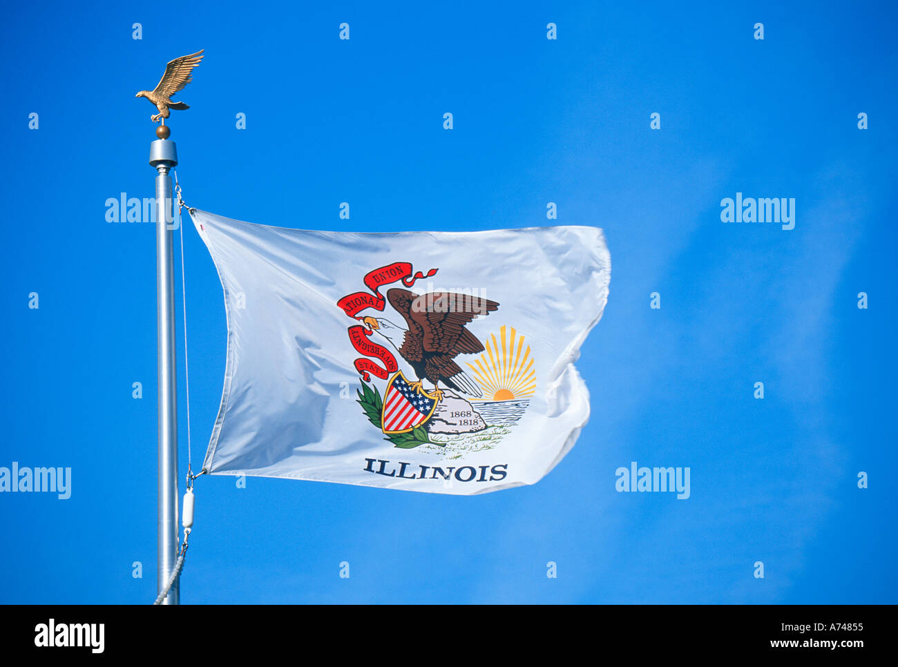 Illinois flag u s flag hi-res stock photography and images - Alamy