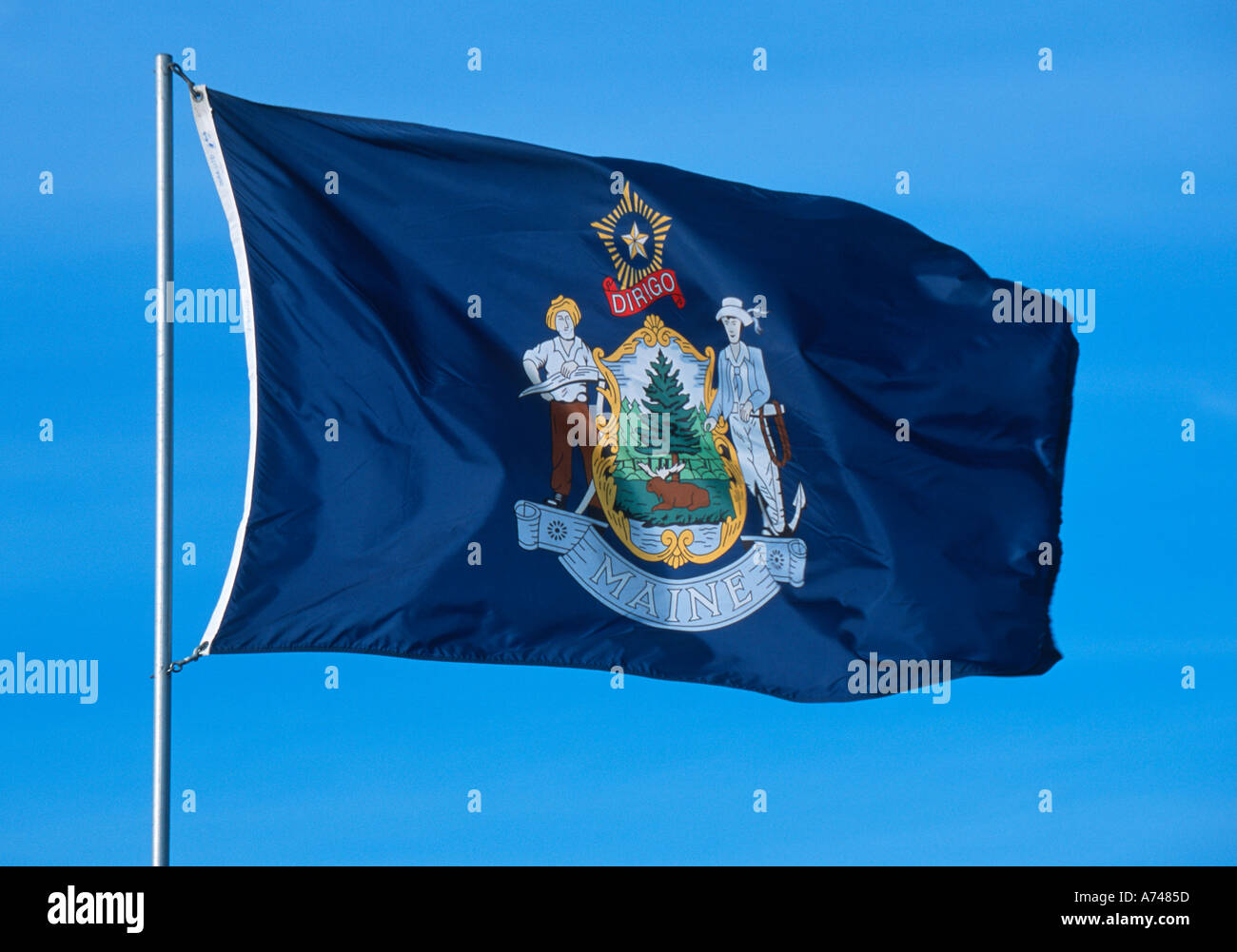State Flag of Maine Stock Photo - Alamy