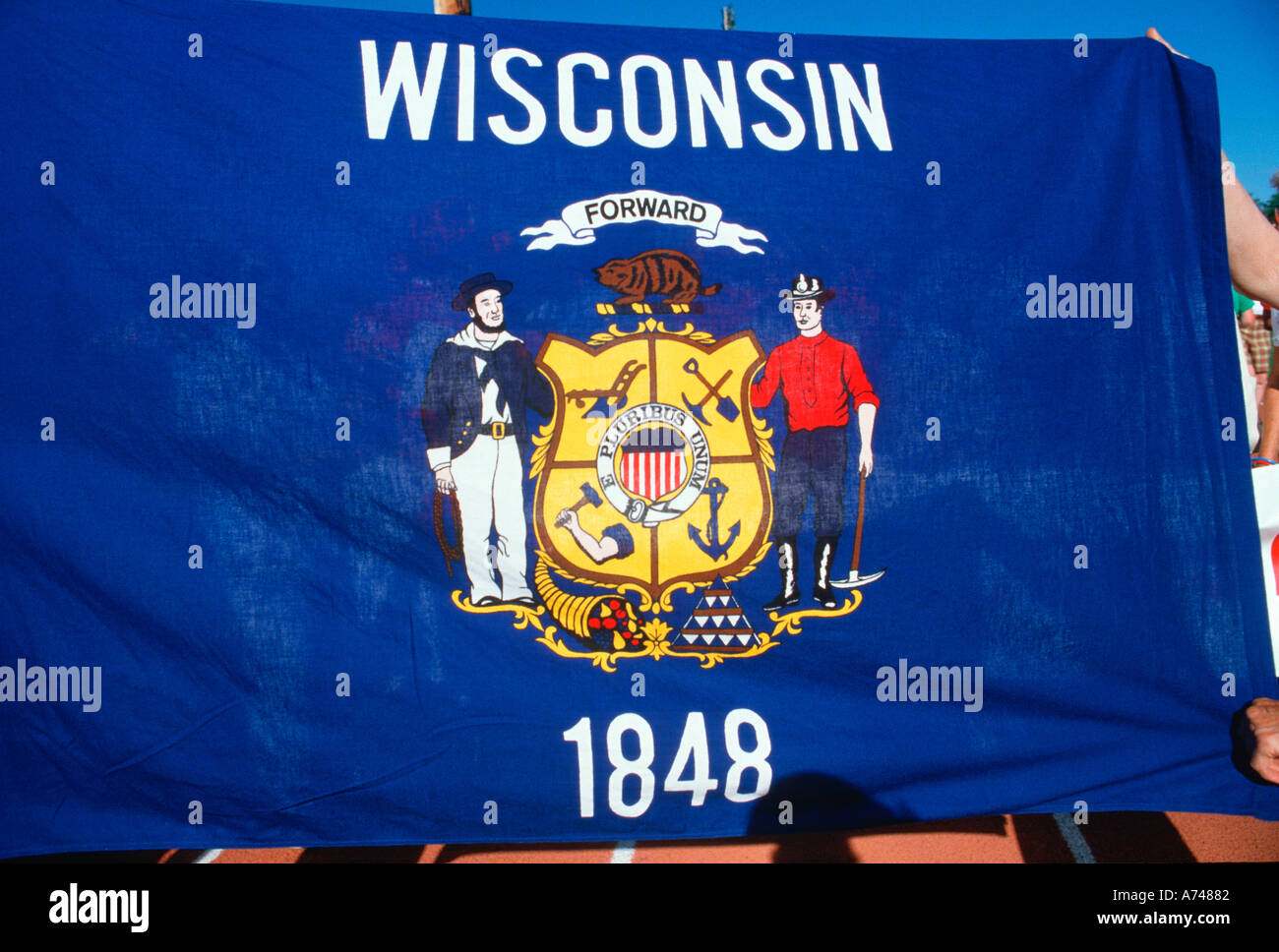 State Flag of Wisconsin Stock Photo - Alamy