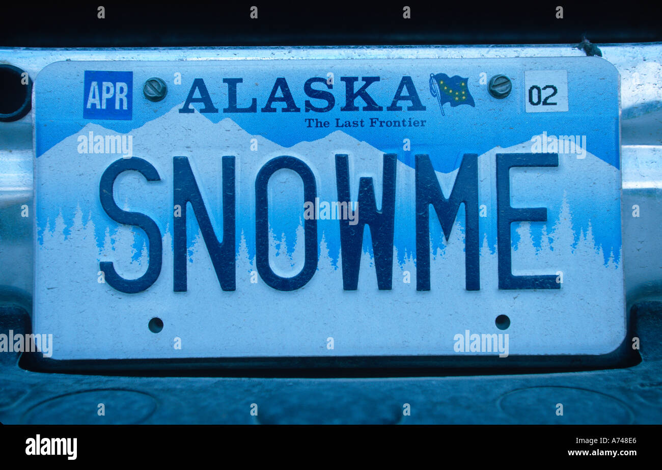 Alaska vehicle license plate hi-res stock photography and images - Alamy