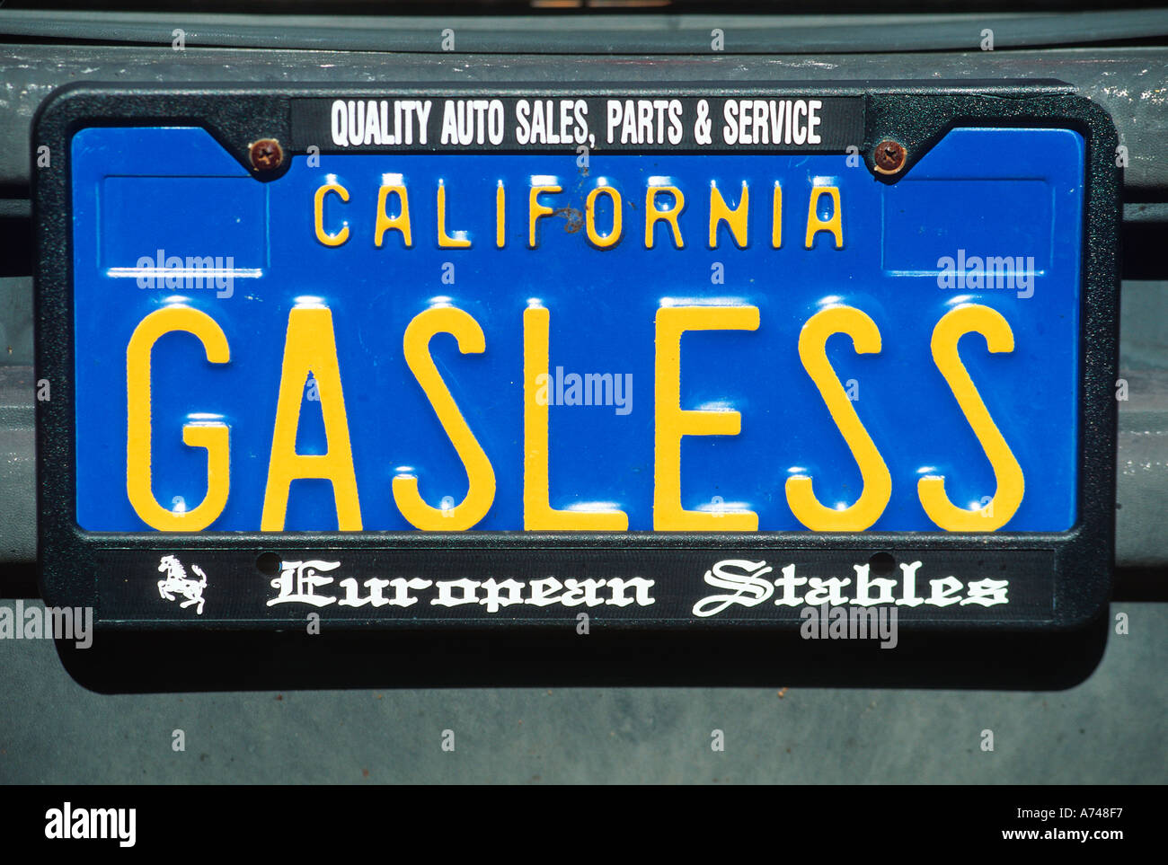 Vanity License Plate California Stock Photo - Alamy
