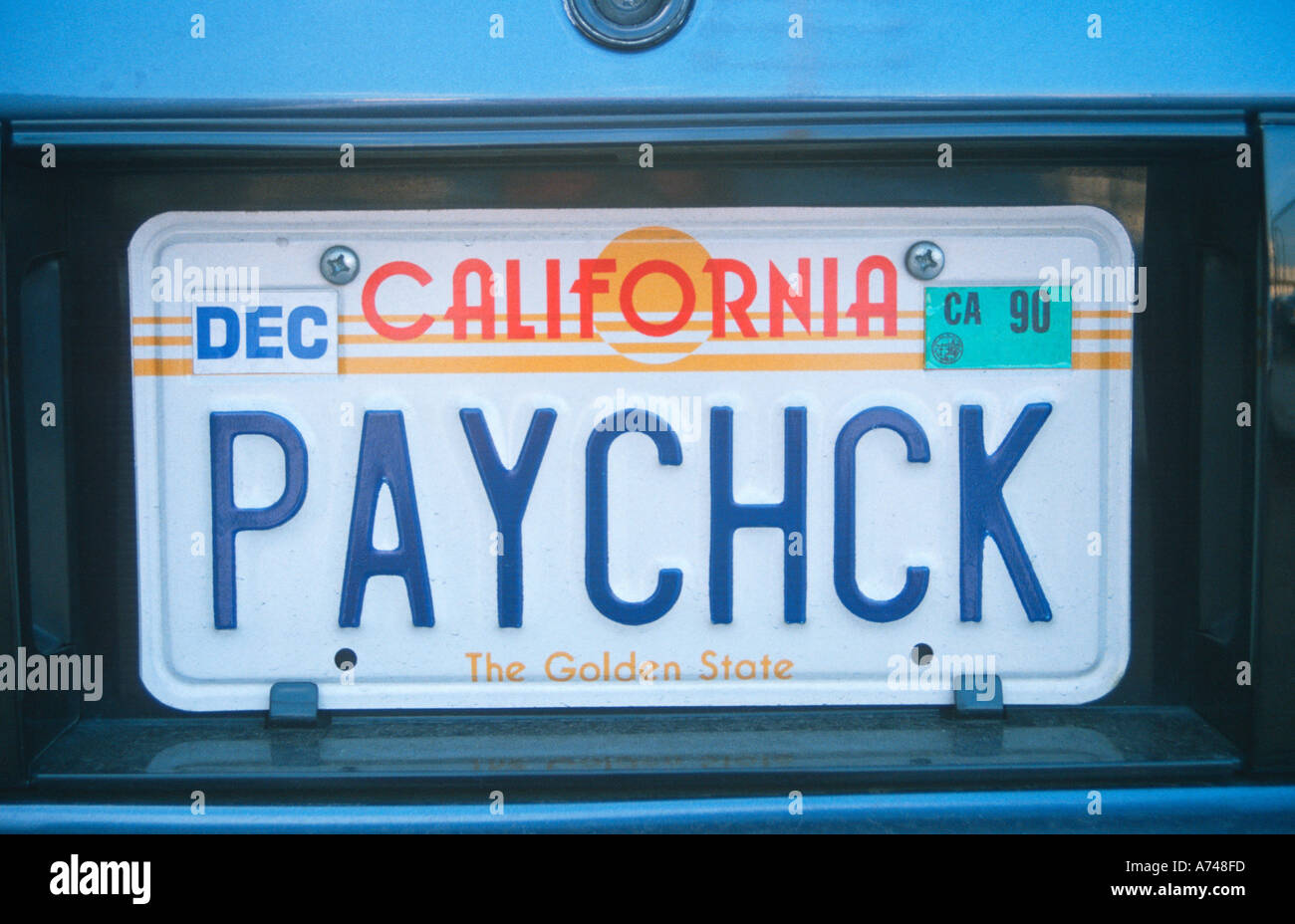 Vanity License Plate California Stock Photo - Alamy