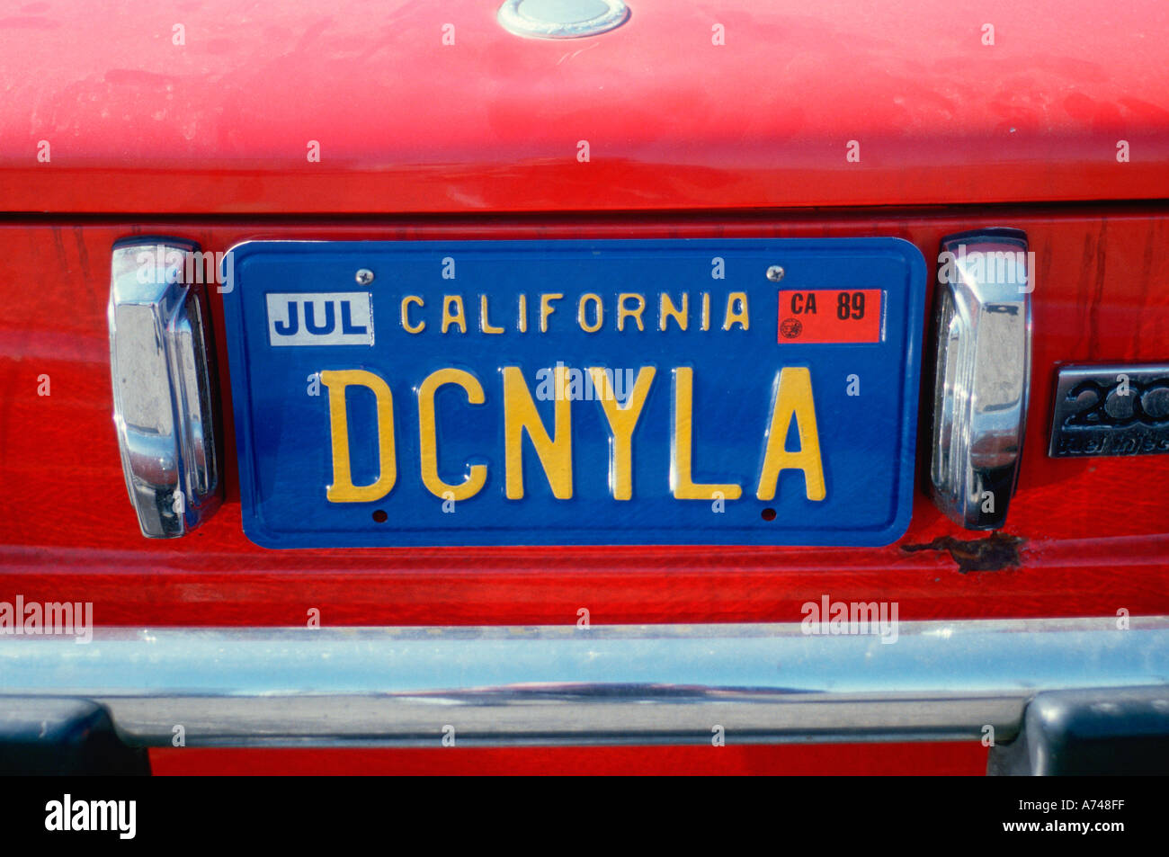 Vanity License Plate California Stock Photo - Alamy