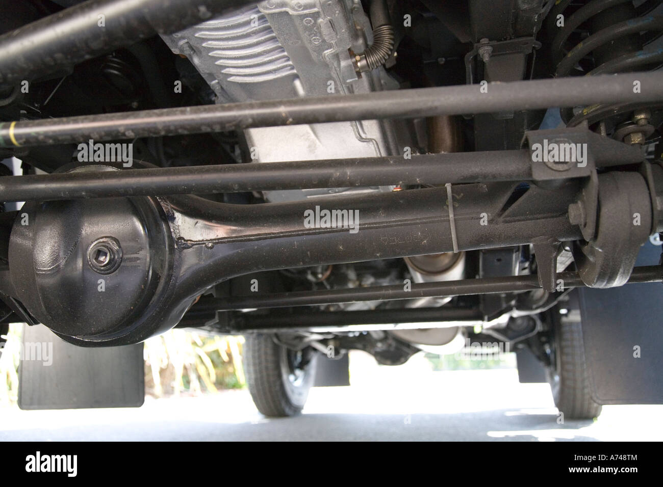 New Land Rover Defender TD5 motor vehicle. UK. 2007. Underneath Stock ...