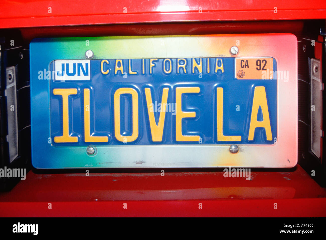 Vanity License Plate California Stock Photo - Alamy