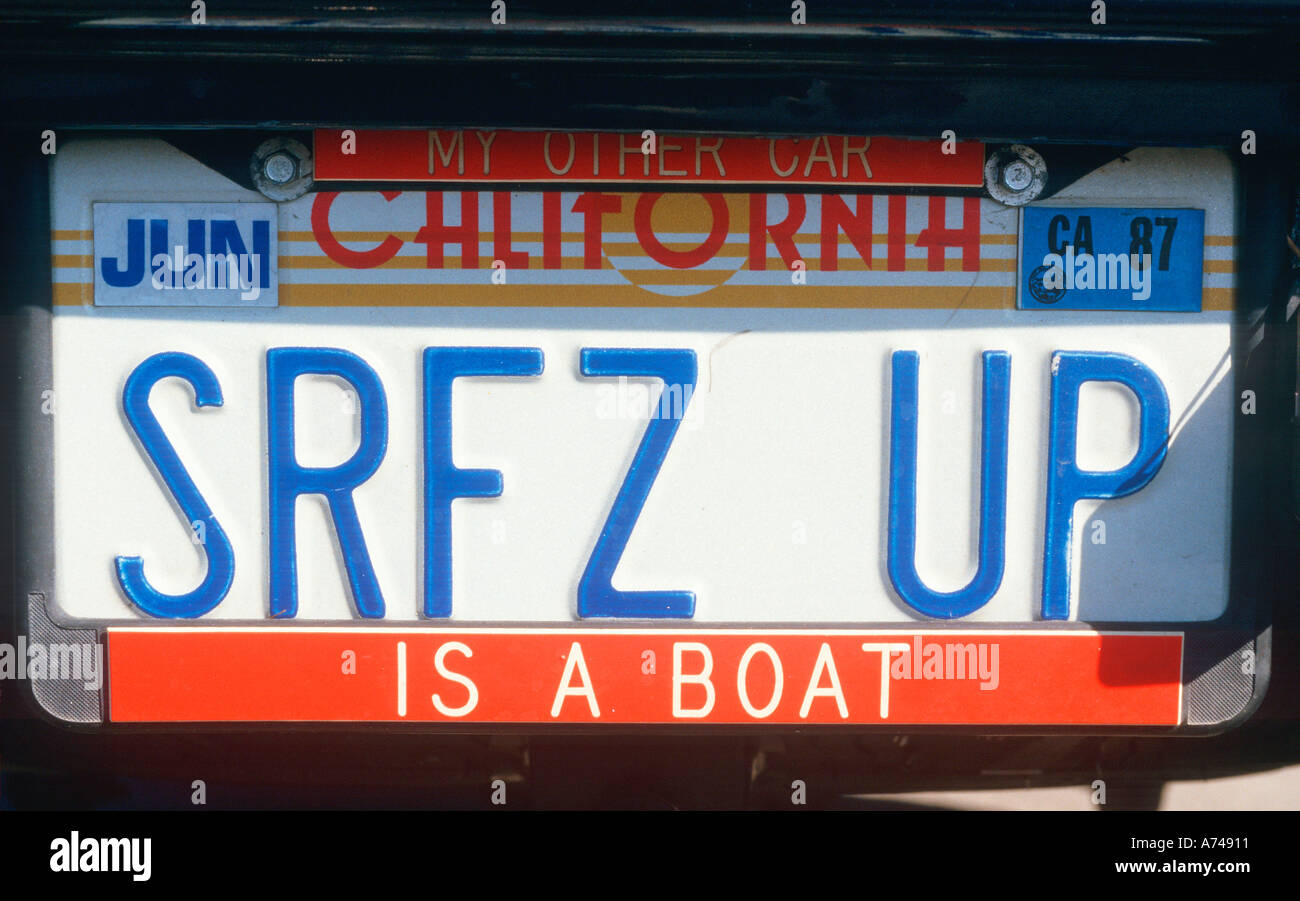 Vanity License Plate California Stock Photo - Alamy