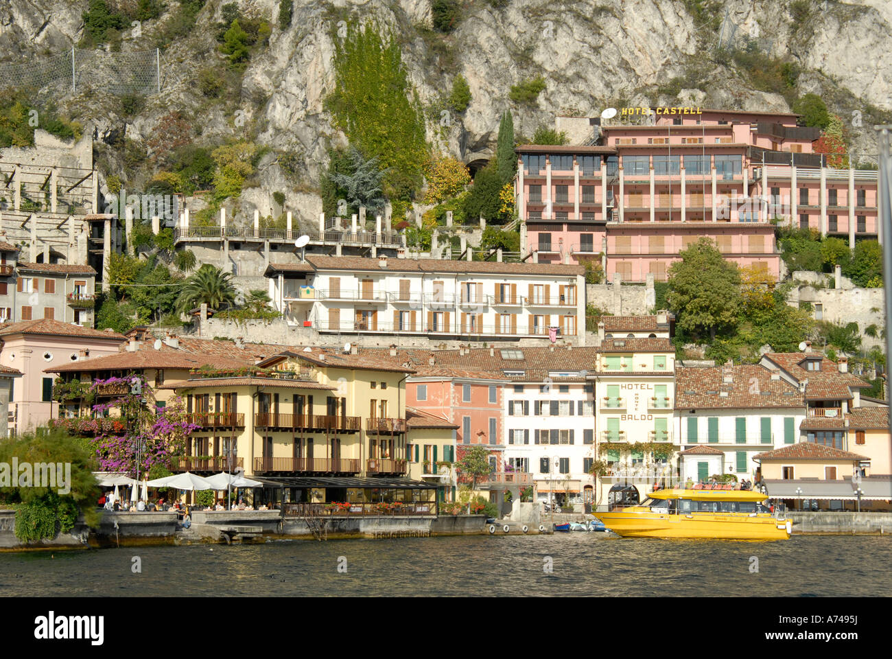 The pretty village of Limone Sul Garda on Lake Garda, Italy Stock Photo ...