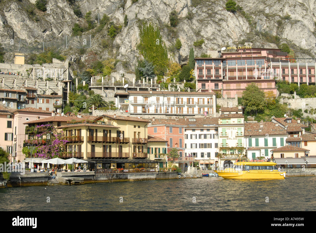 The pretty village of Limone Sul Garda on Lake Garda, Italy Stock Photo ...