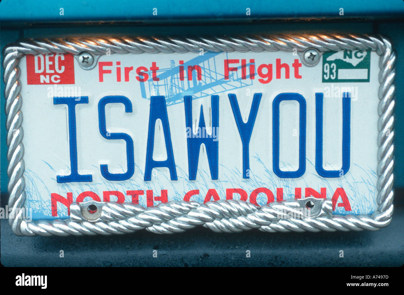 Vanity License Plate North Carolina Stock Photo Alamy vanity-license-plate-north-carolina-stock-photo-alamy