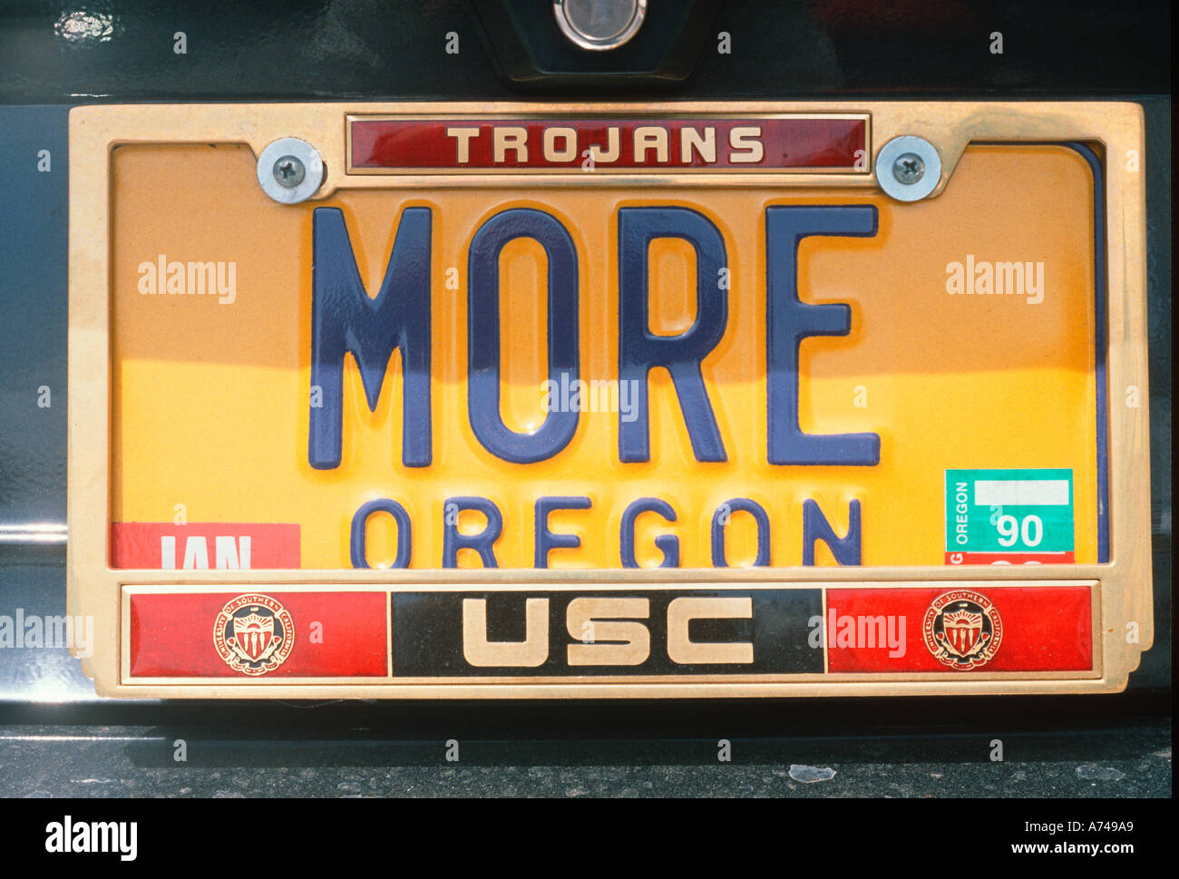 Vanity License Plate Oregon Stock Photo - Alamy