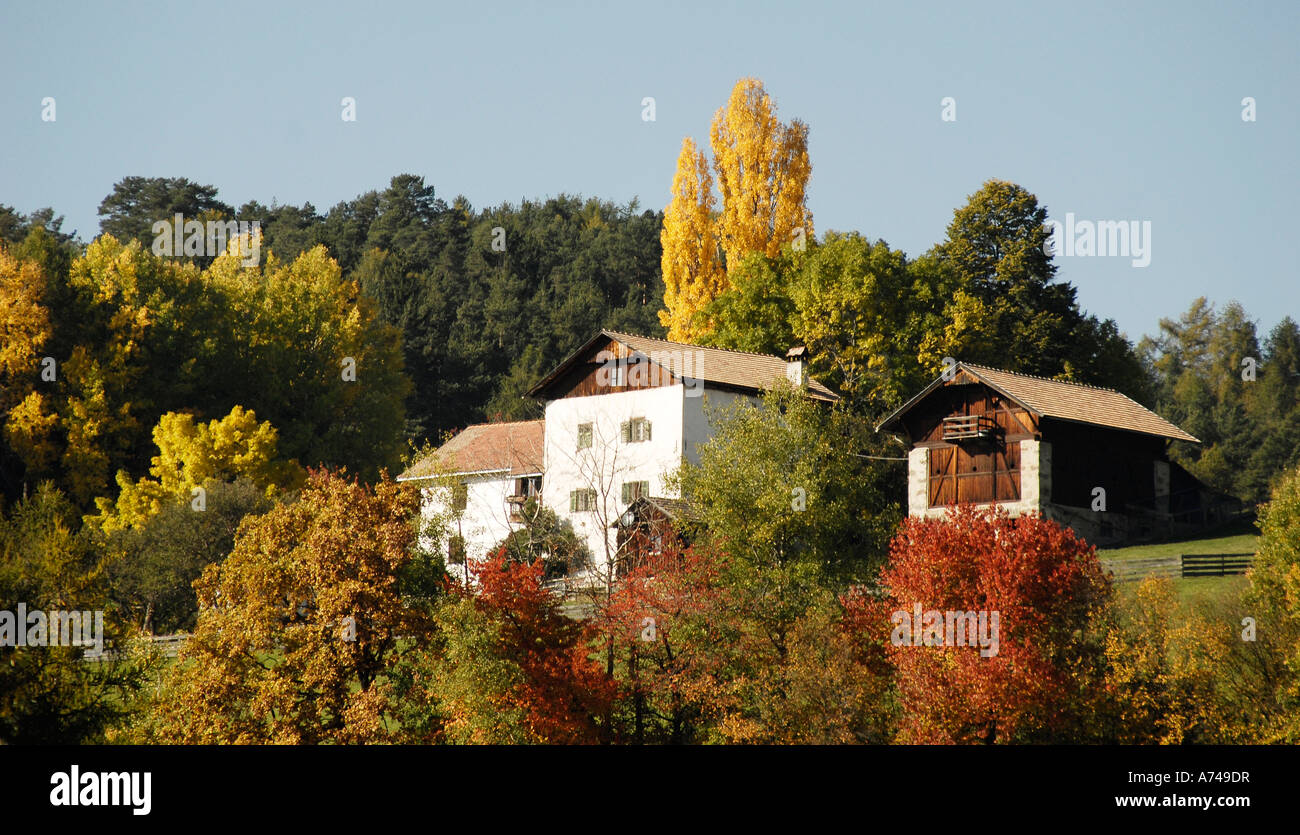 Farm on the hill above the village of Ritten in South Tirol Italy Stock ...