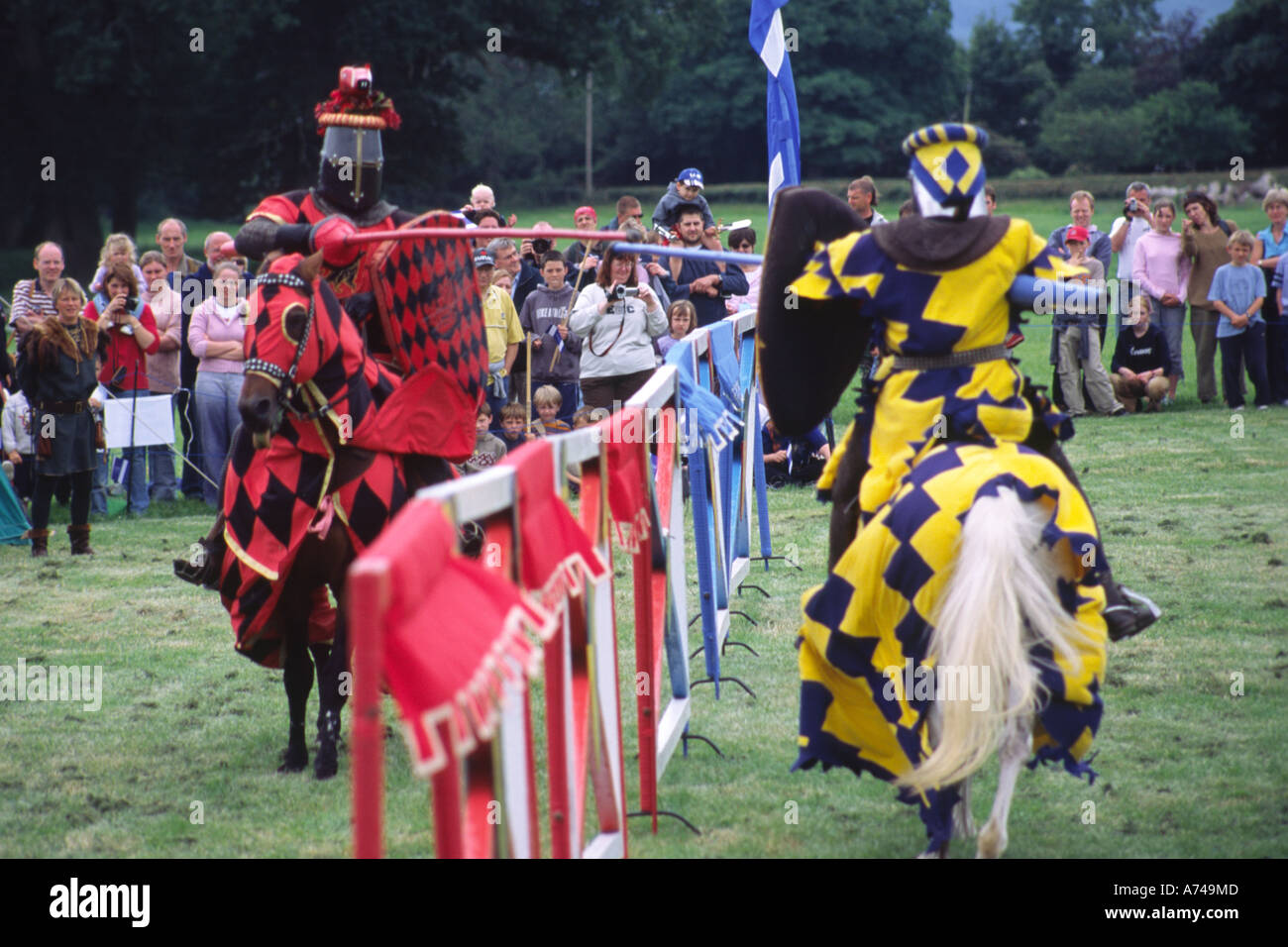 Jousting medieval knights Stock Photo - Alamy