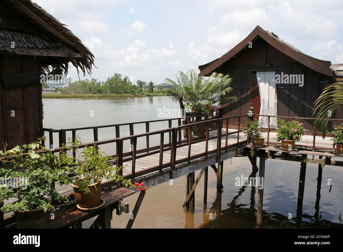 A river side chalet in Terengganu Malaysia Stock Photo - Alamy