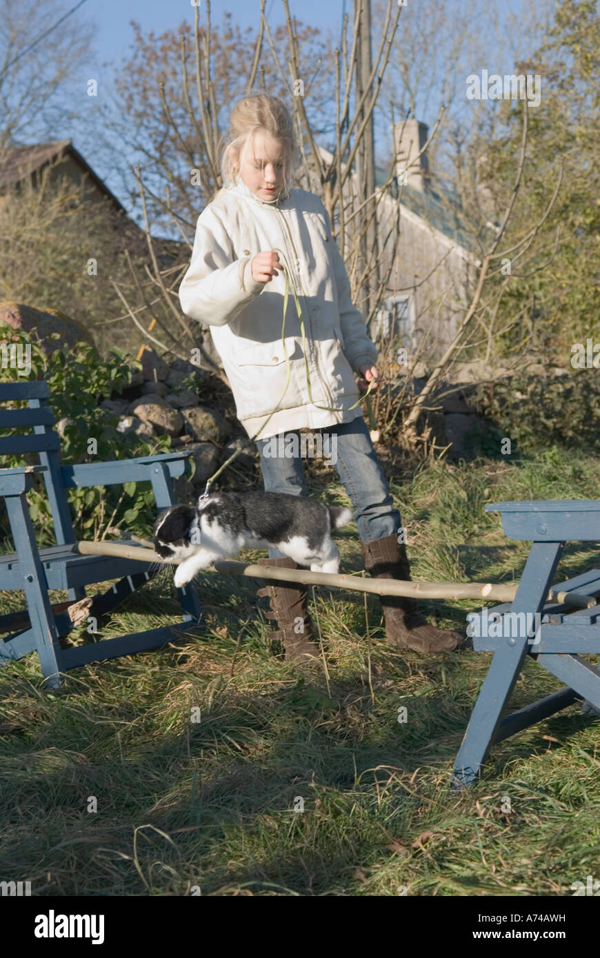 Child rabbit jump hi-res stock photography and images - Alamy