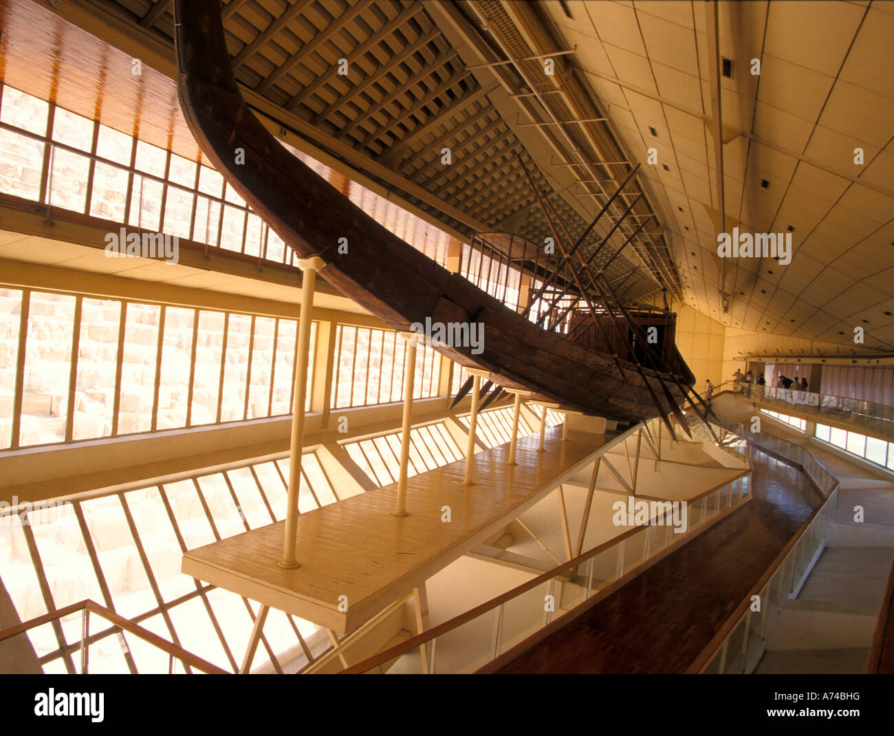 Solar bark Museum of bark from Cheops times Gizeh Egypt Stock Photo - Alamy