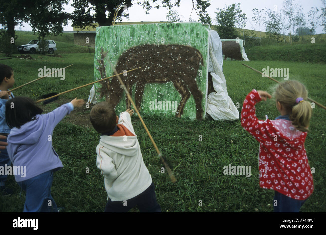 Hunting a deer as in Paleolithic times Complex of ALTAMIRA NEO CAVE ...