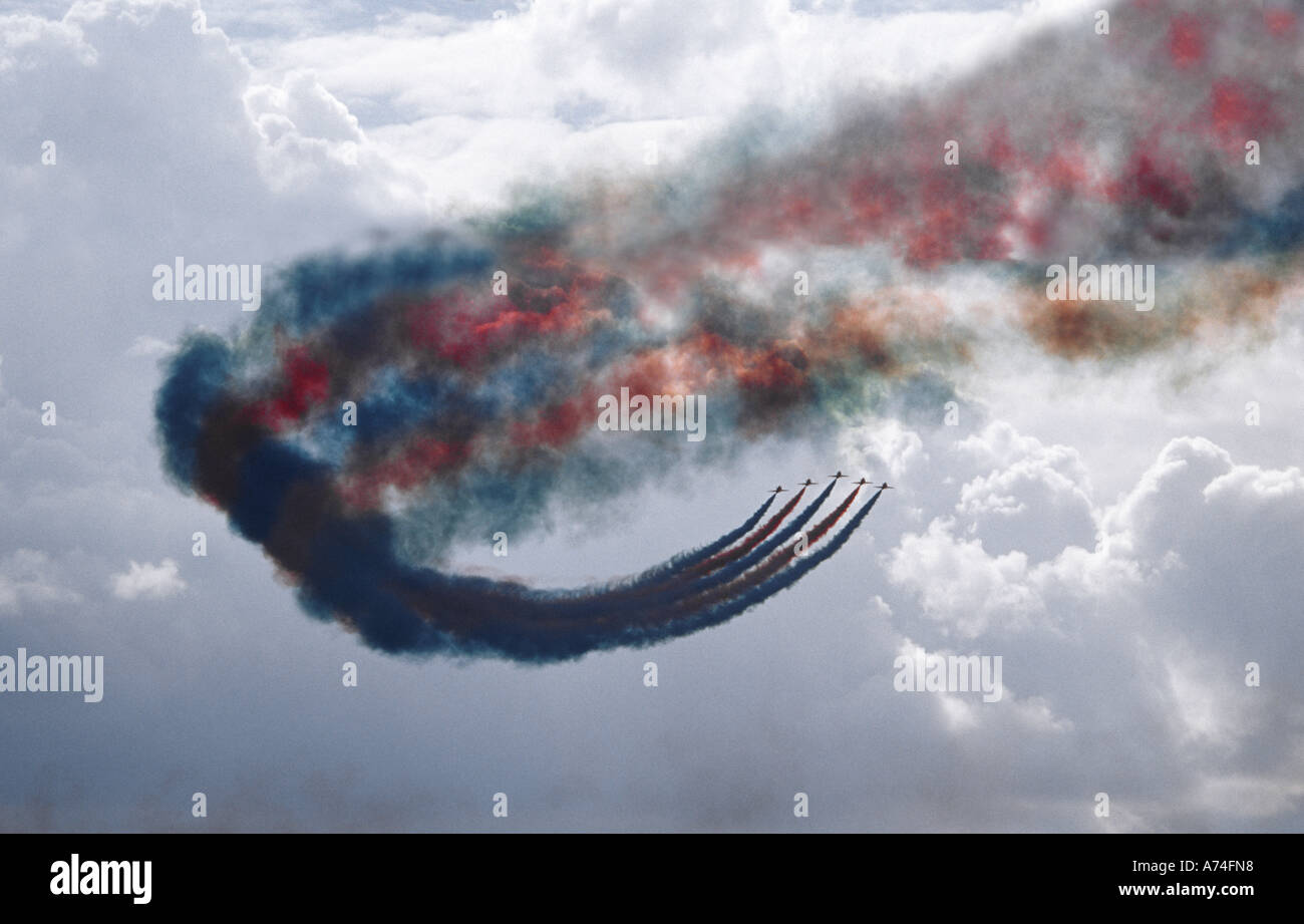 RED ARROWS AEROBATIC TEAM. ROYAL AIR FORCE. ENGLAND. UK Stock Photo - Alamy