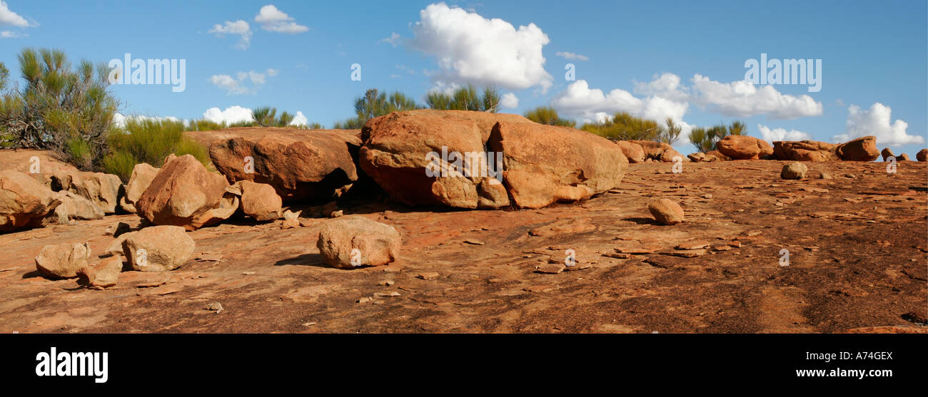 Western Australian granite rock outcrop panorama Stock Photo - Alamy