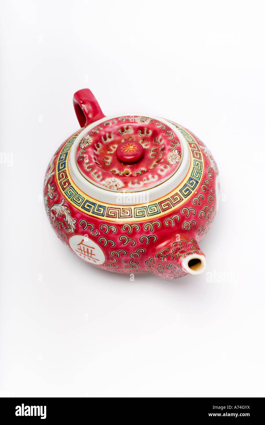Chinese teapot on white background Stock Photo - Alamy
