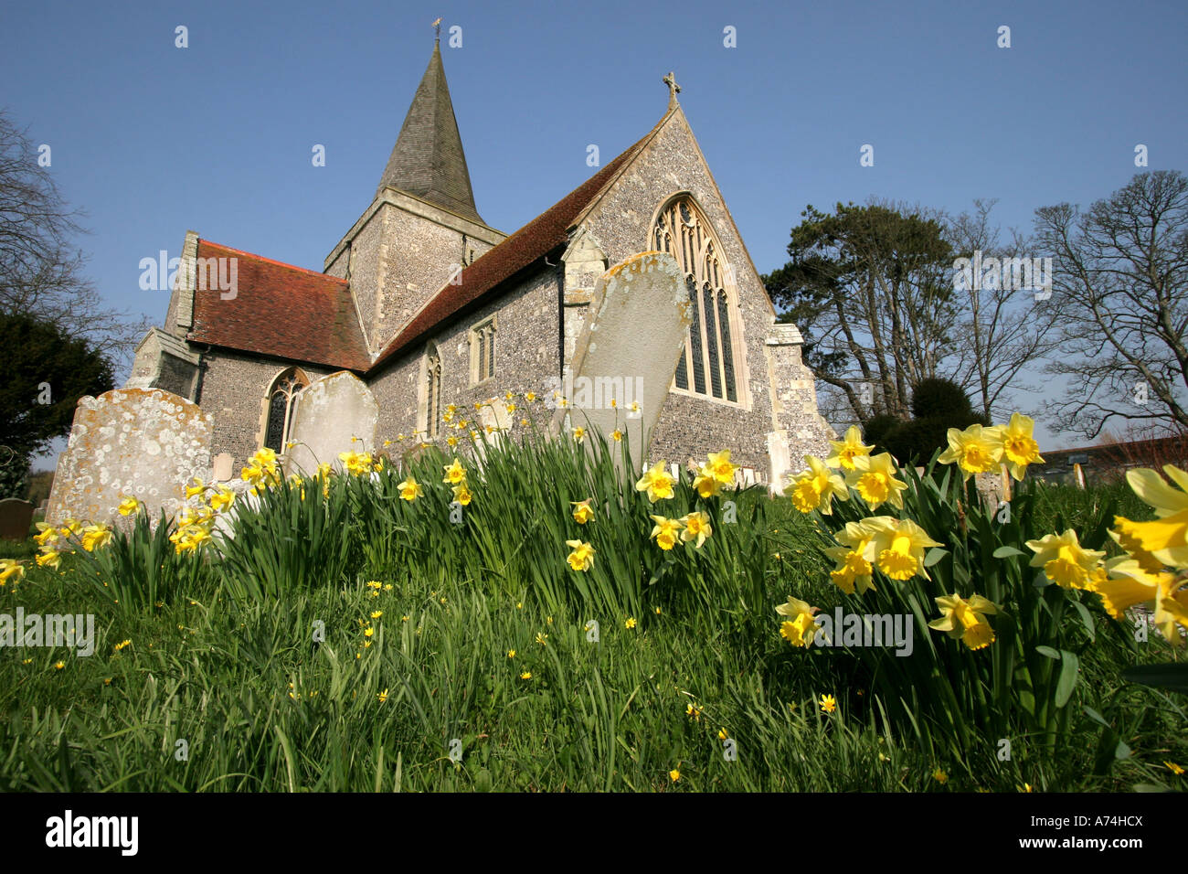 English Church in Spring Stock Photo - Alamy