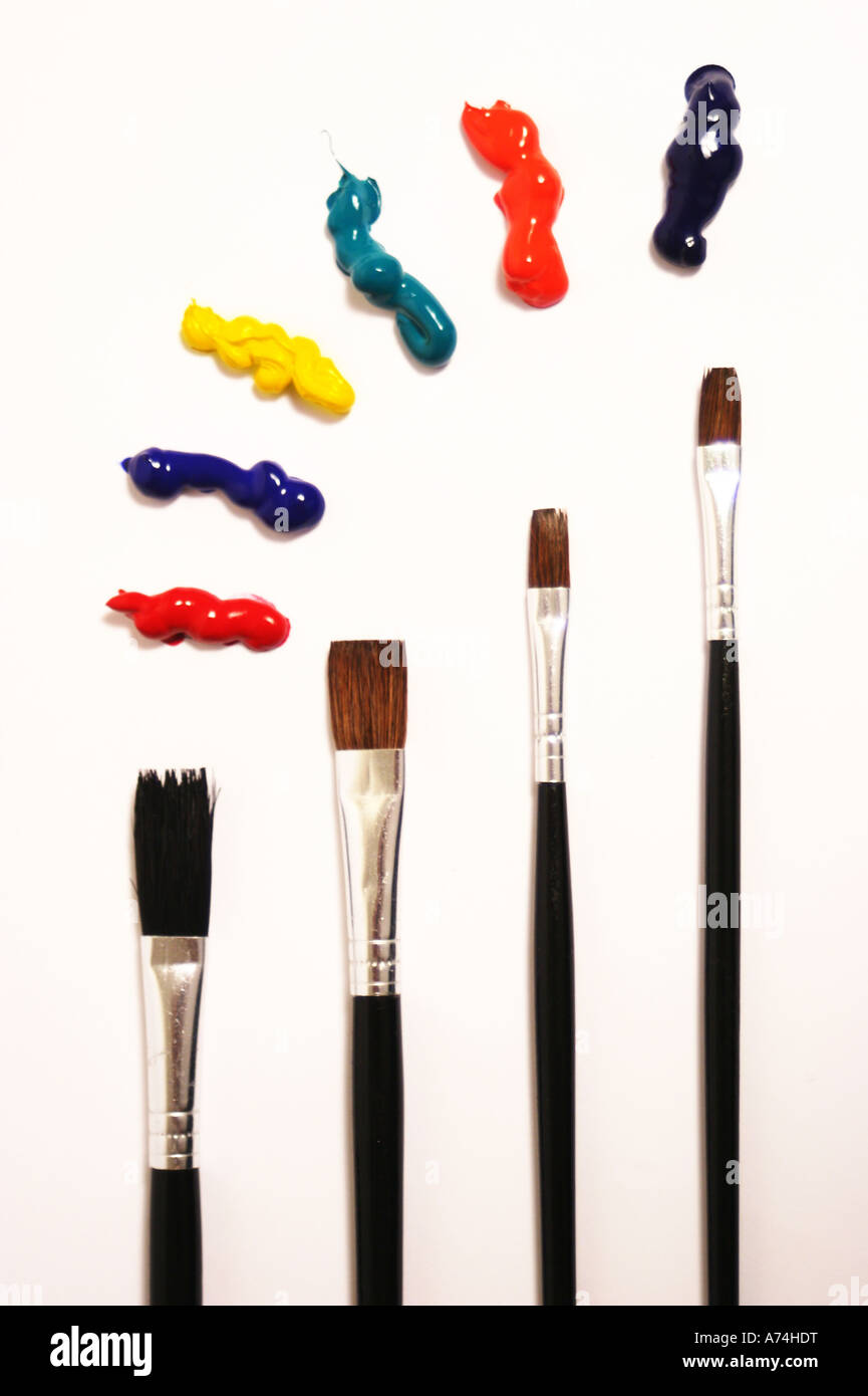 paint and brushes Stock Photo - Alamy