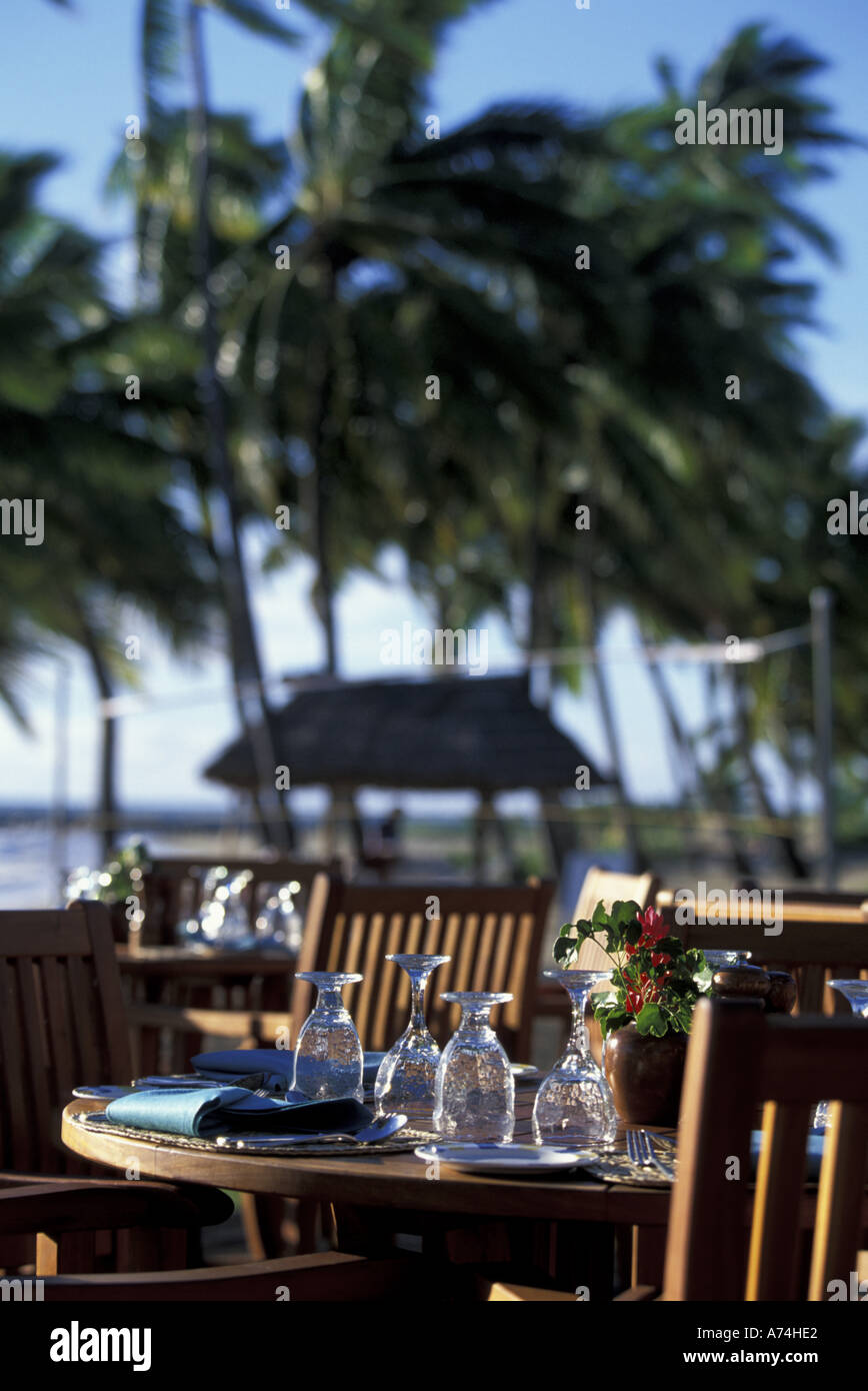 SOUTH PACIFIC, Fiji Dinner table on beach Stock Photo - Alamy