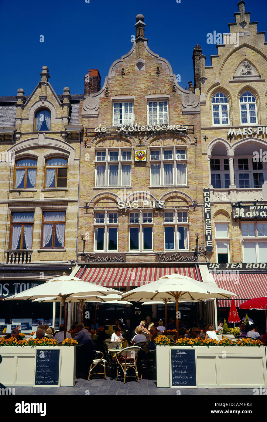 Square Old buildings Step gables decorative carvings Pavement cafes ...