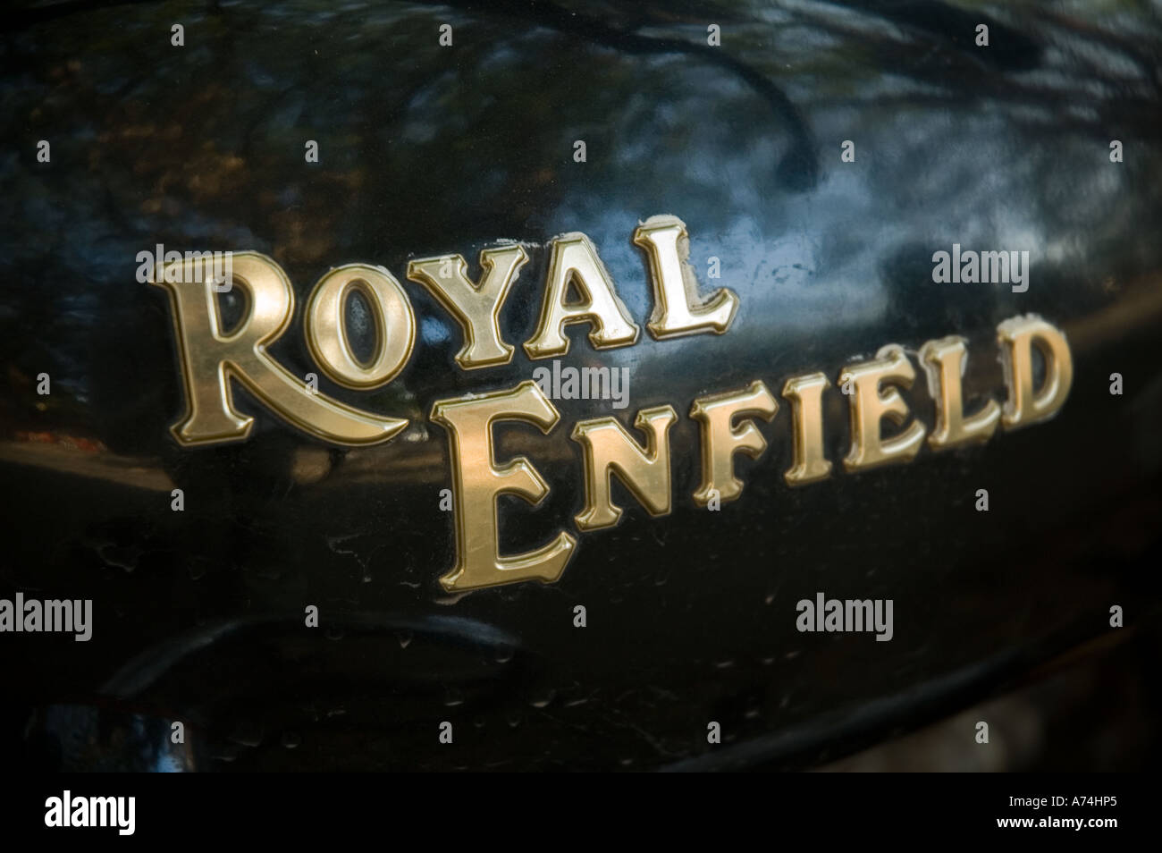 Royal Enfield sign on a motorbike in India Stock Photo - Alamy