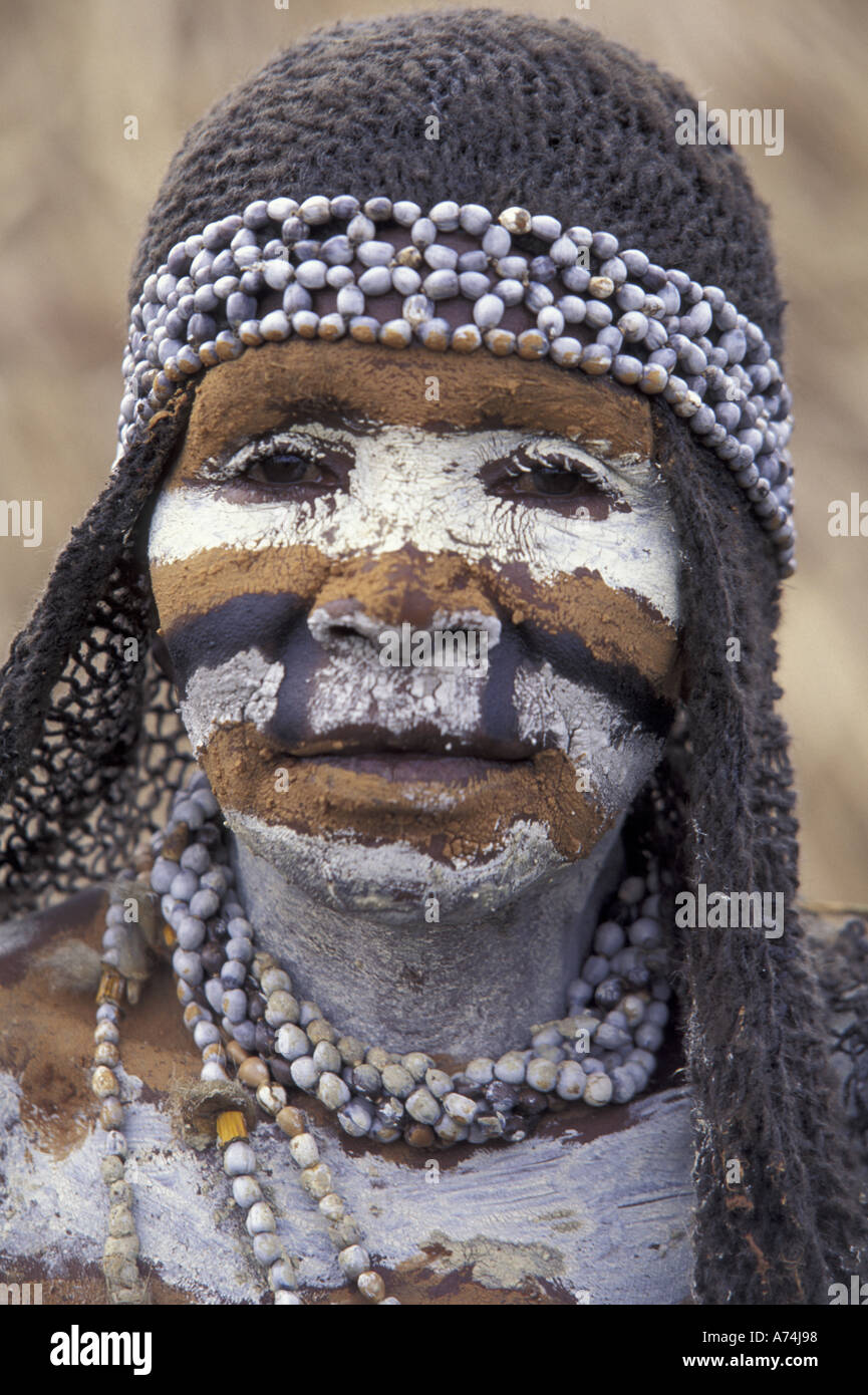 Asia, Papua New Guinea, Simbu Province. Mourning adornment Stock Photo ...
