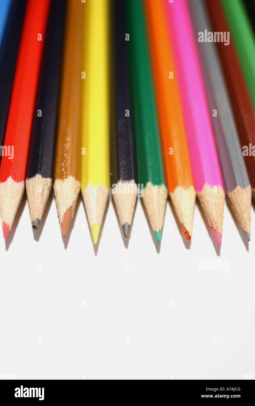 Row of coloured pencils Stock Photo - Alamy