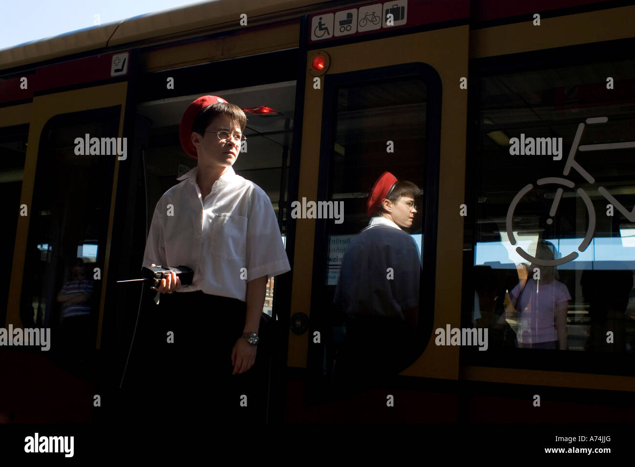 Train conductor ticket inspector berlin germany public transport hi-res ...