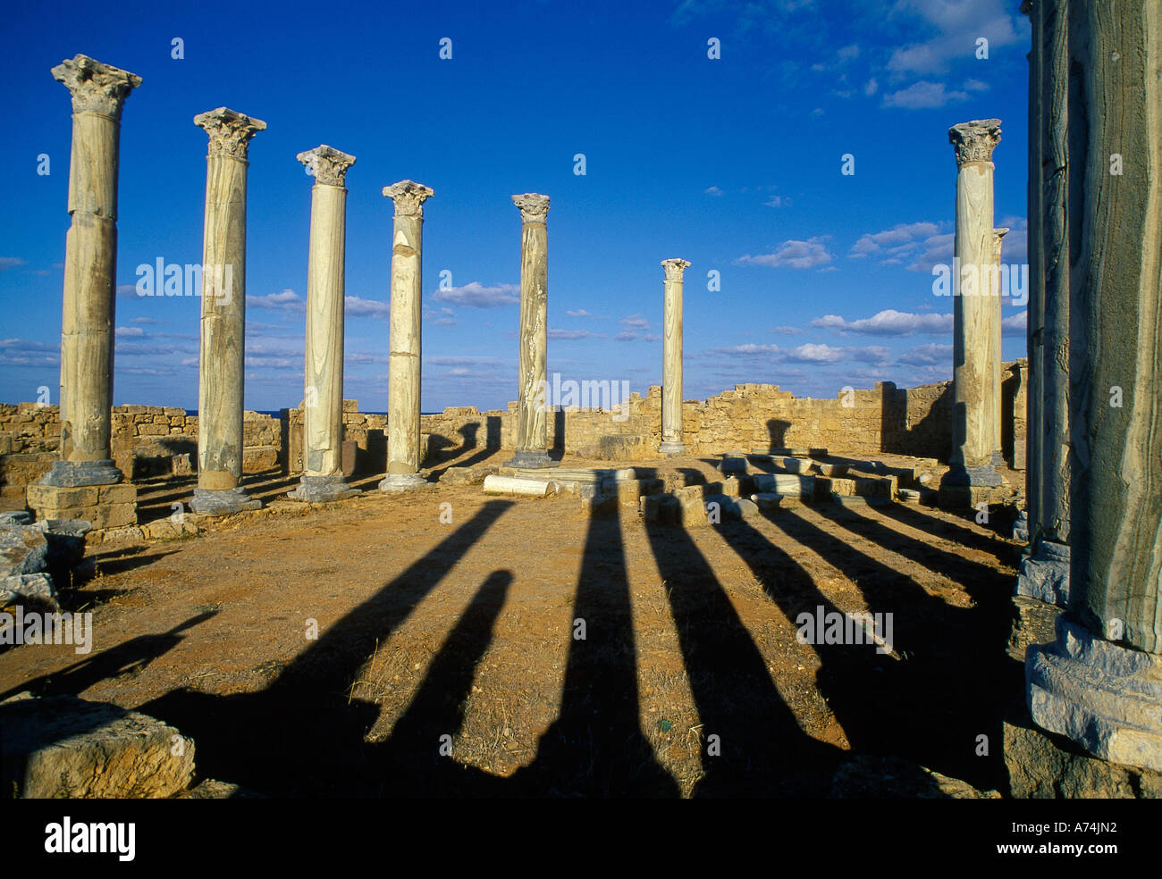 Temple Greek archaeological site Stonework Rows of marble columns ...