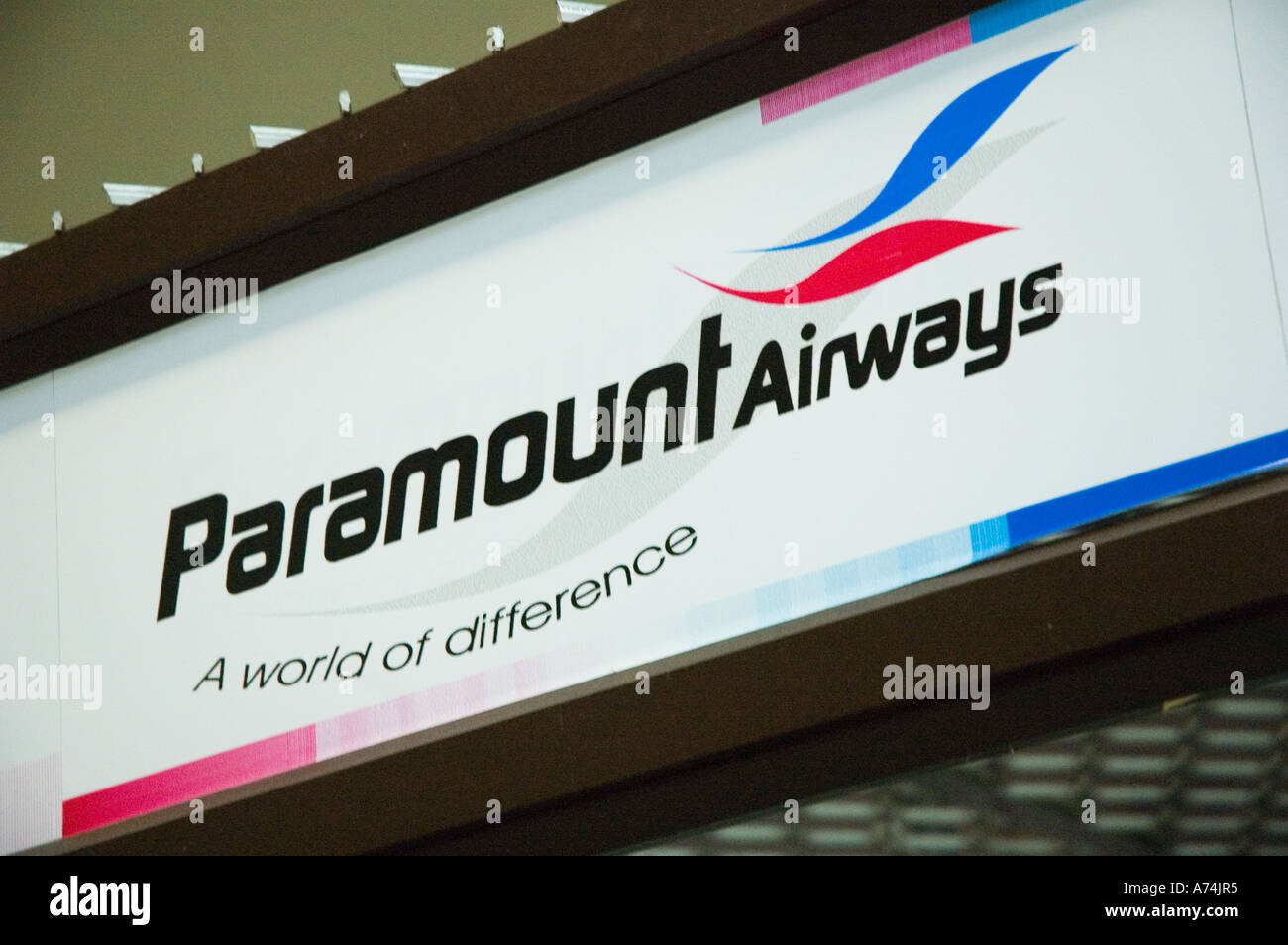 Paramount Airways kiosk Stock Photo - Alamy