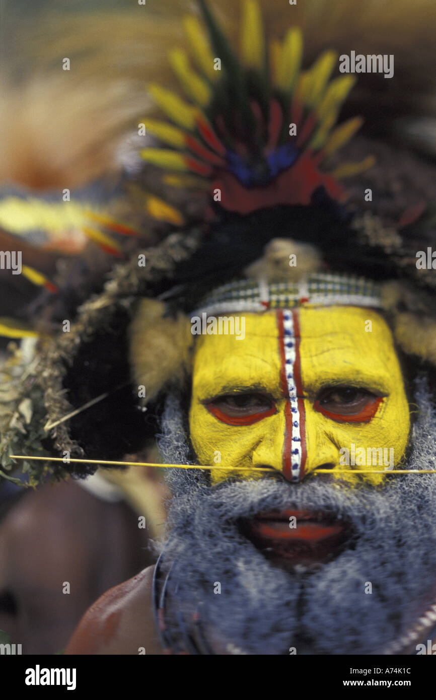Papua New Guinea, Tari Valley. Huli Wigman Stock Photo - Alamy
