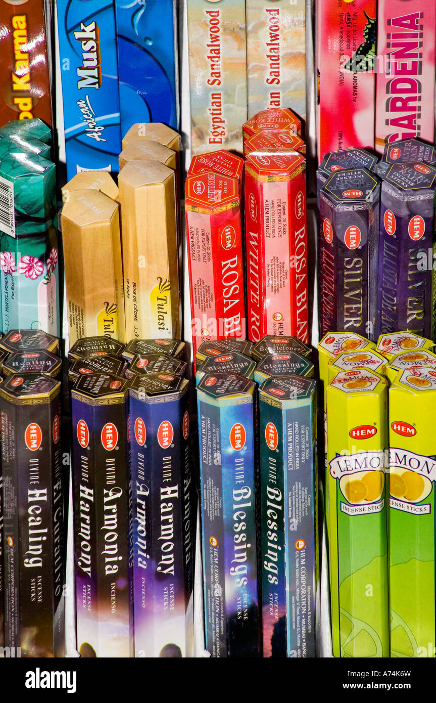 many different packets of incense together Stock Photo - Alamy