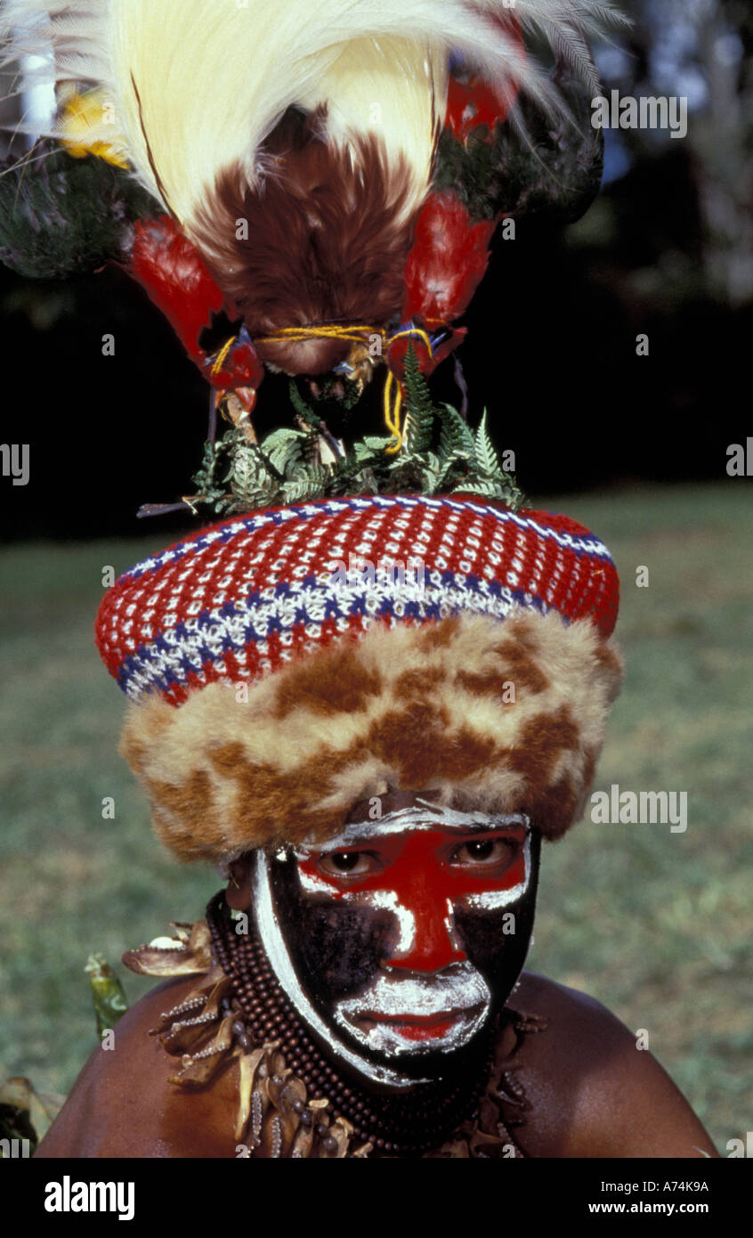 Asia, Papua New Guinea. Mount Hagen cultural show. Portrait, man in ...