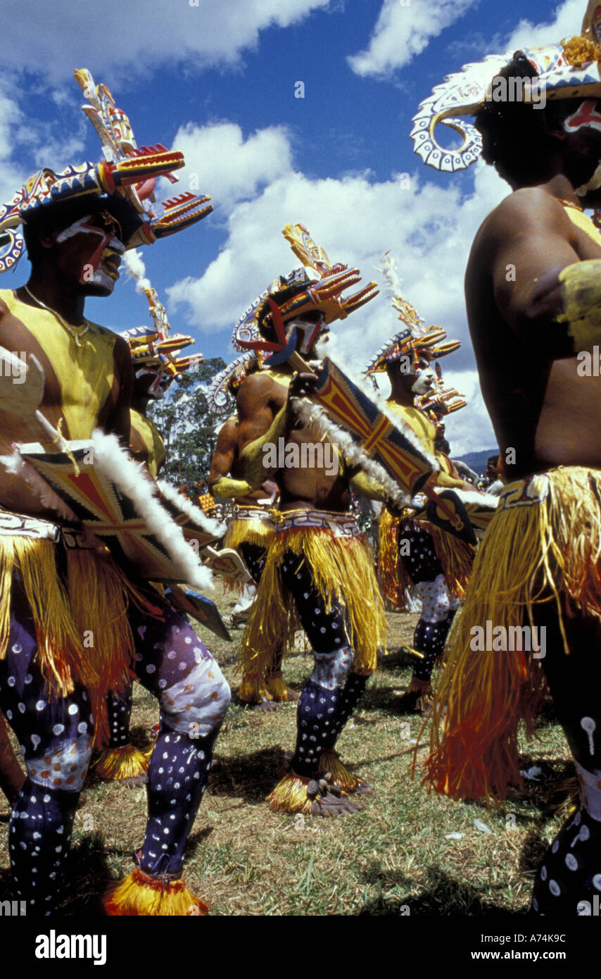 Asia, Papua New Guinea. Mount Hagen cultural show. Dancers from the ...