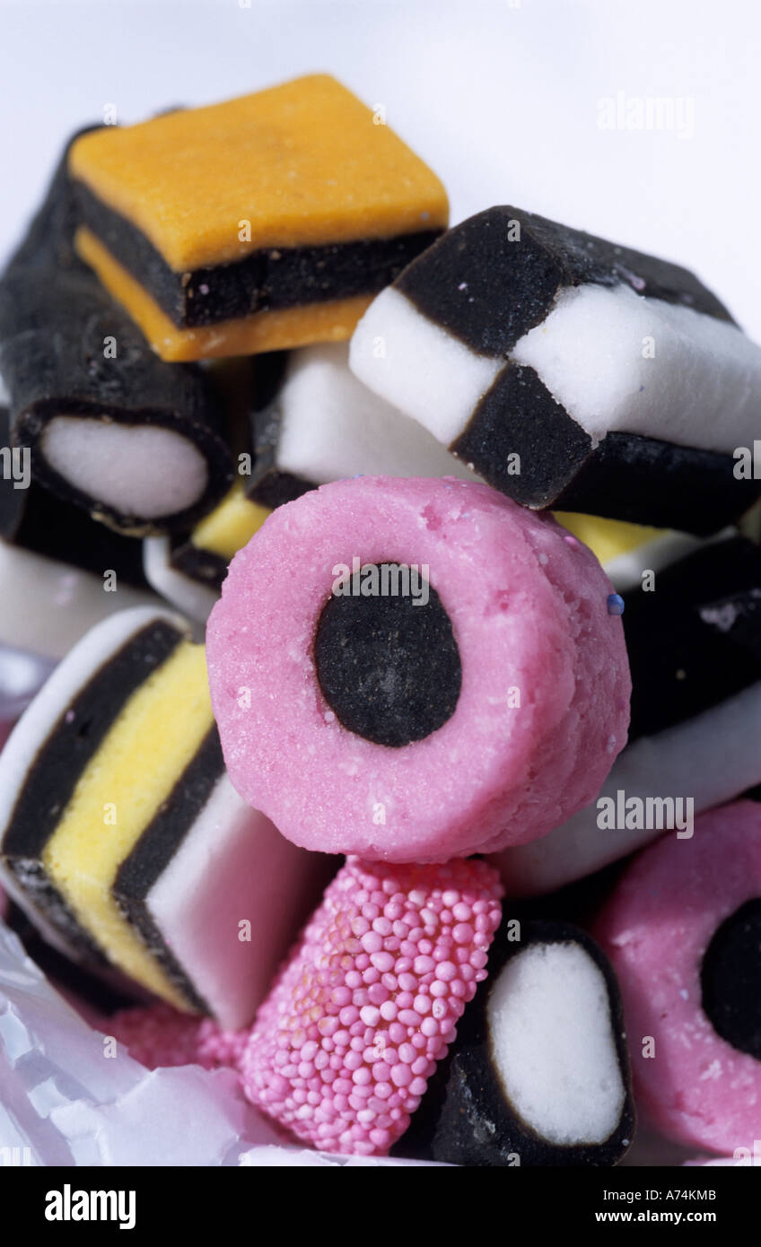 Liquorice allsorts SWEETS CONFECTIONERY Stock Photo - Alamy
