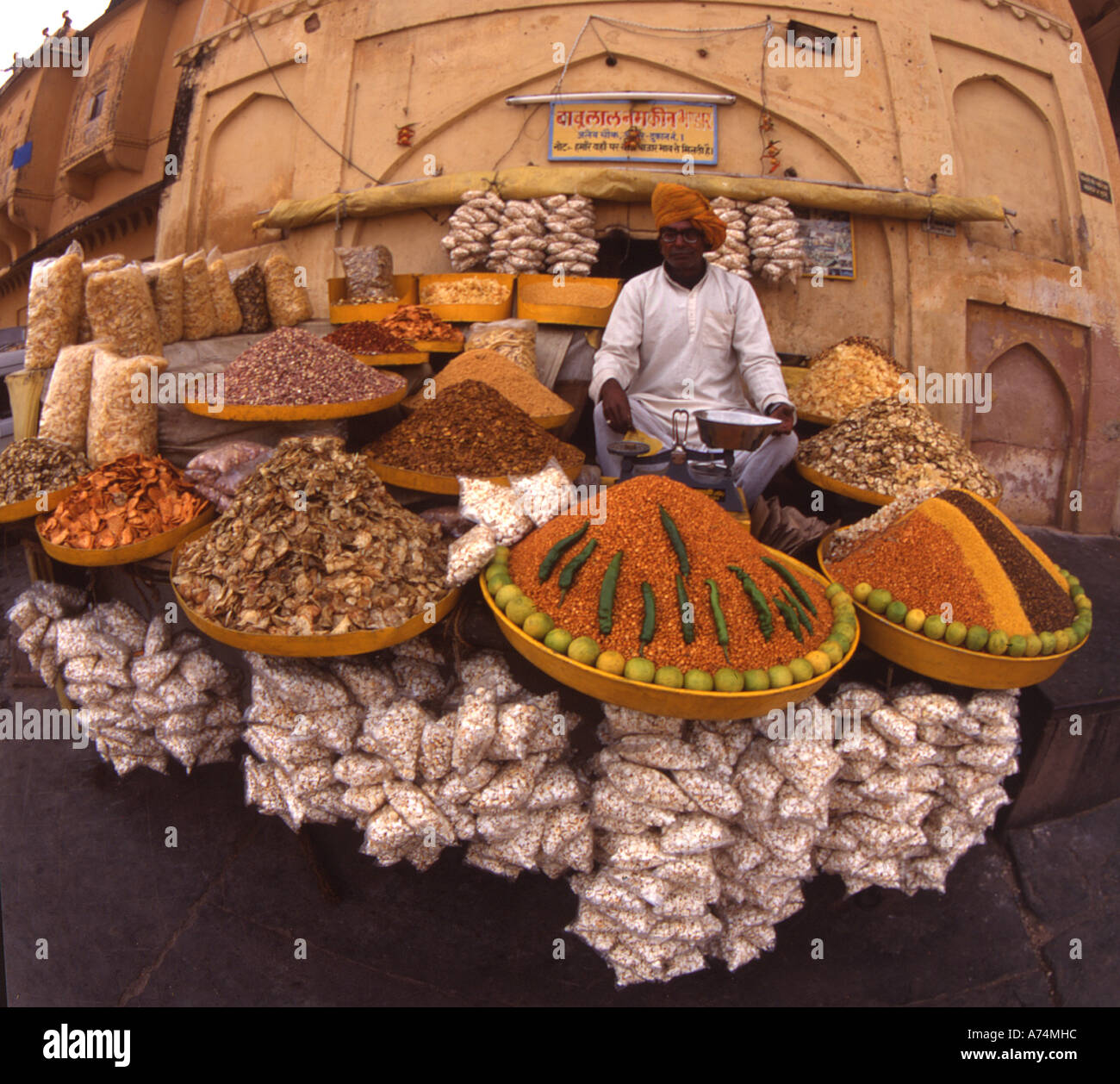 Indian food stall Stock Photo - Alamy