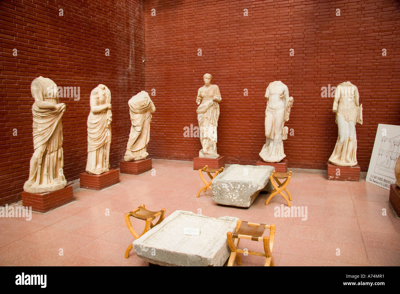 Varios Roman statues in the Ephesus Museum Selcuk Turkey Stock Photo ...